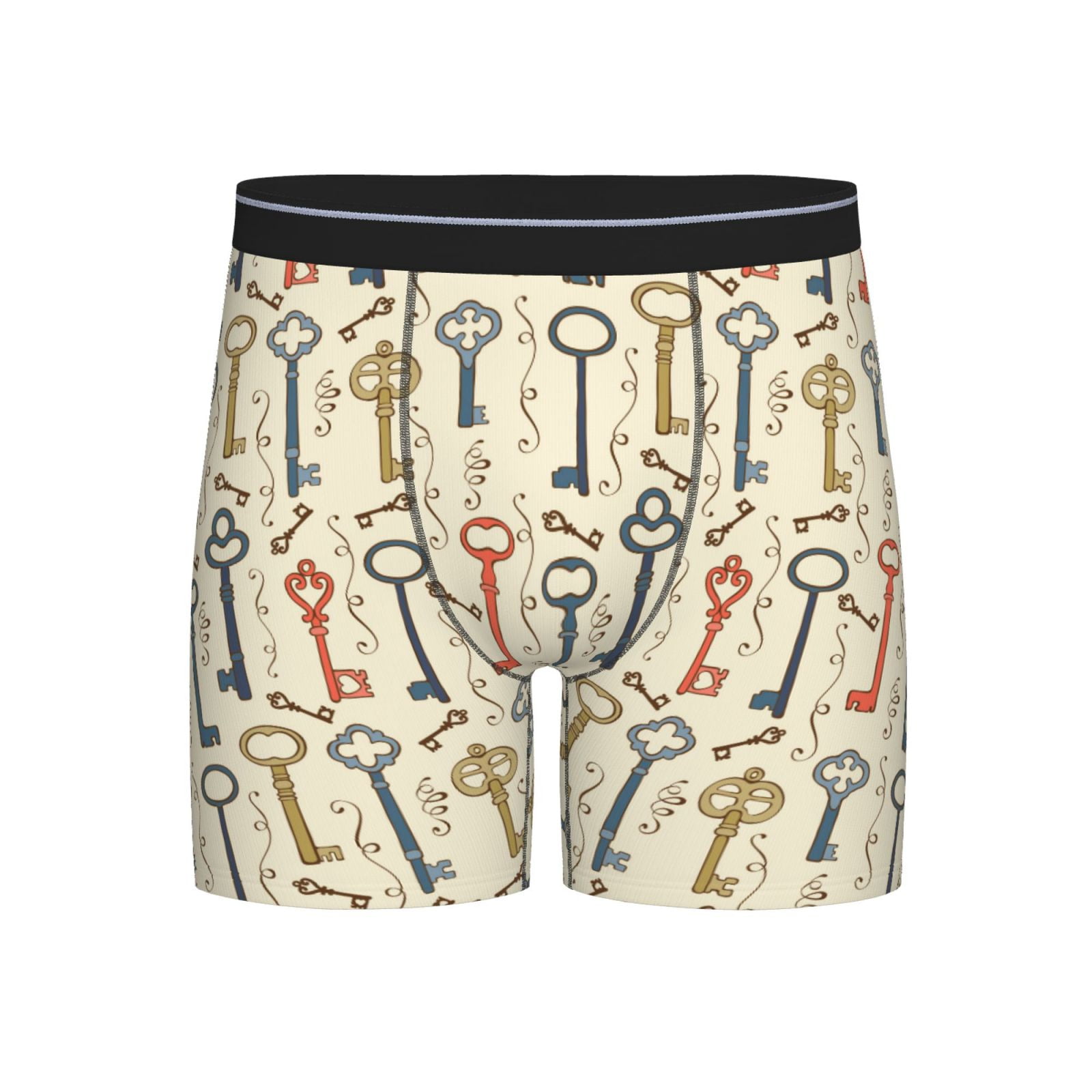 Cauagu Vintage Keys1 Print Men's Boxer Briefs, Funny & Cute Underwear ...