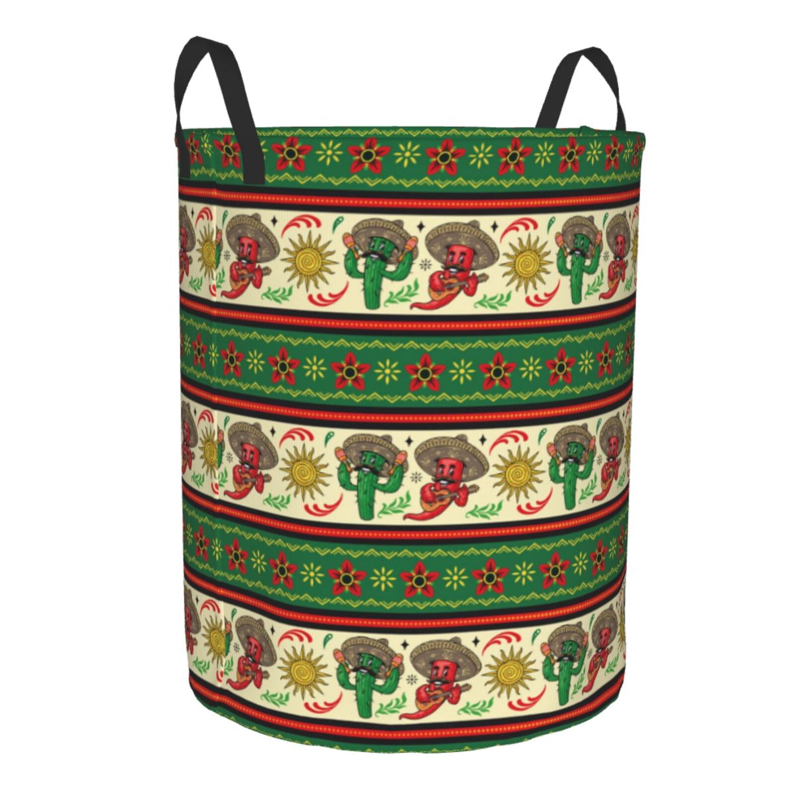 Cauagu Vintage Mexican for Laundry Basket,Collapsible Organizer Basket ...