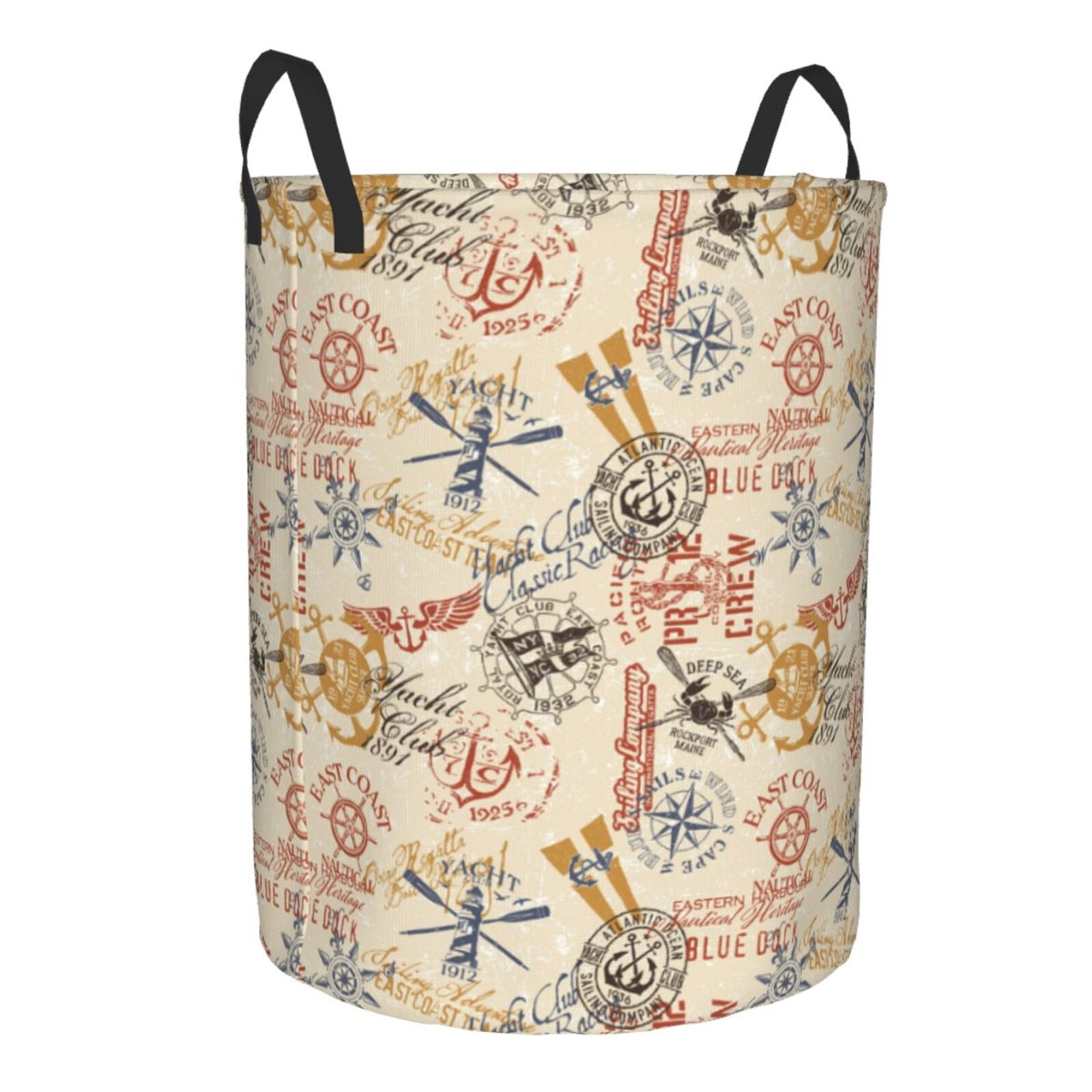 Cauagu Vintage Nautical for Laundry Basket,Collapsible Organizer Basket ...