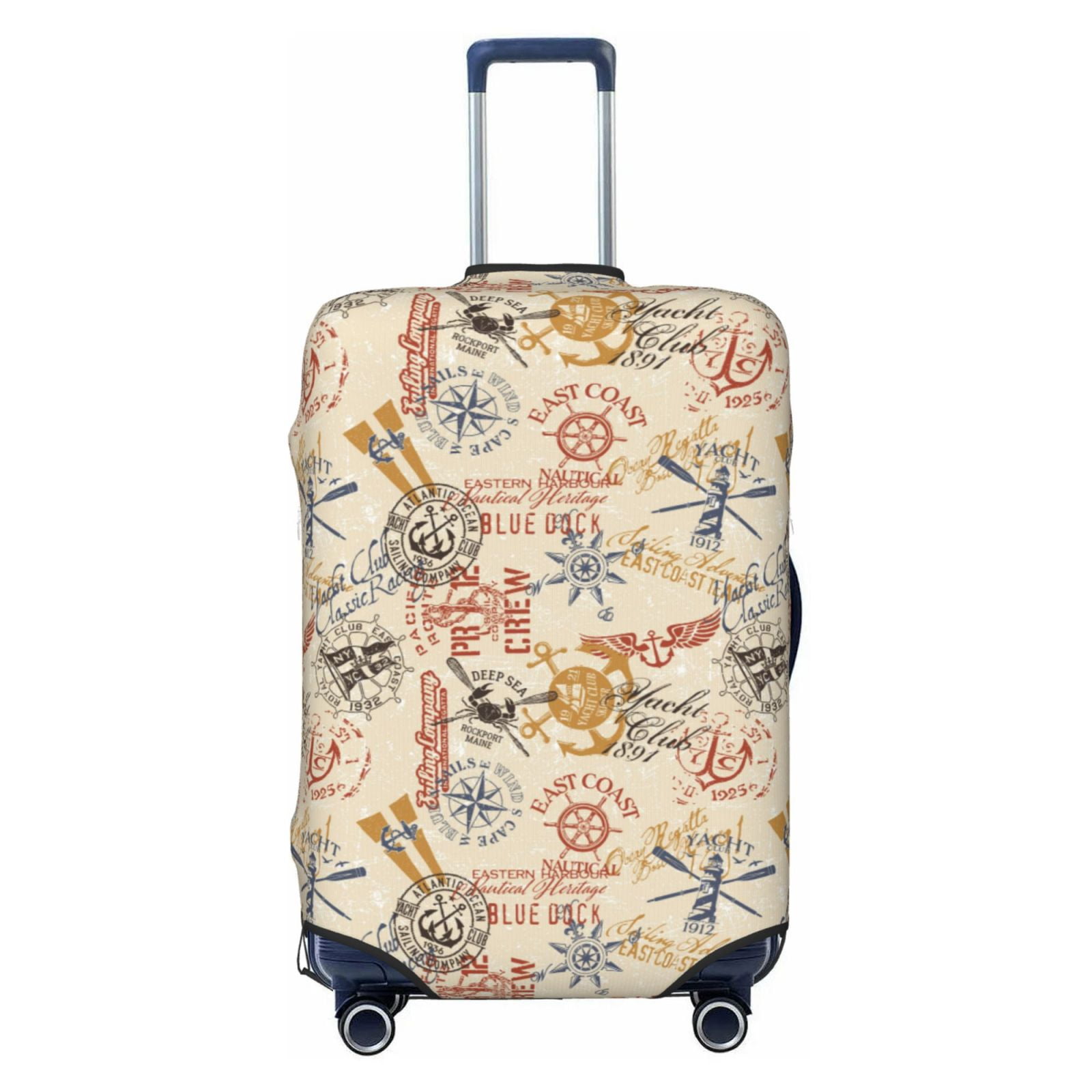 Cauagu Vintage Nautical Print Travel Luggage Cover,Travel Dust-proof ...