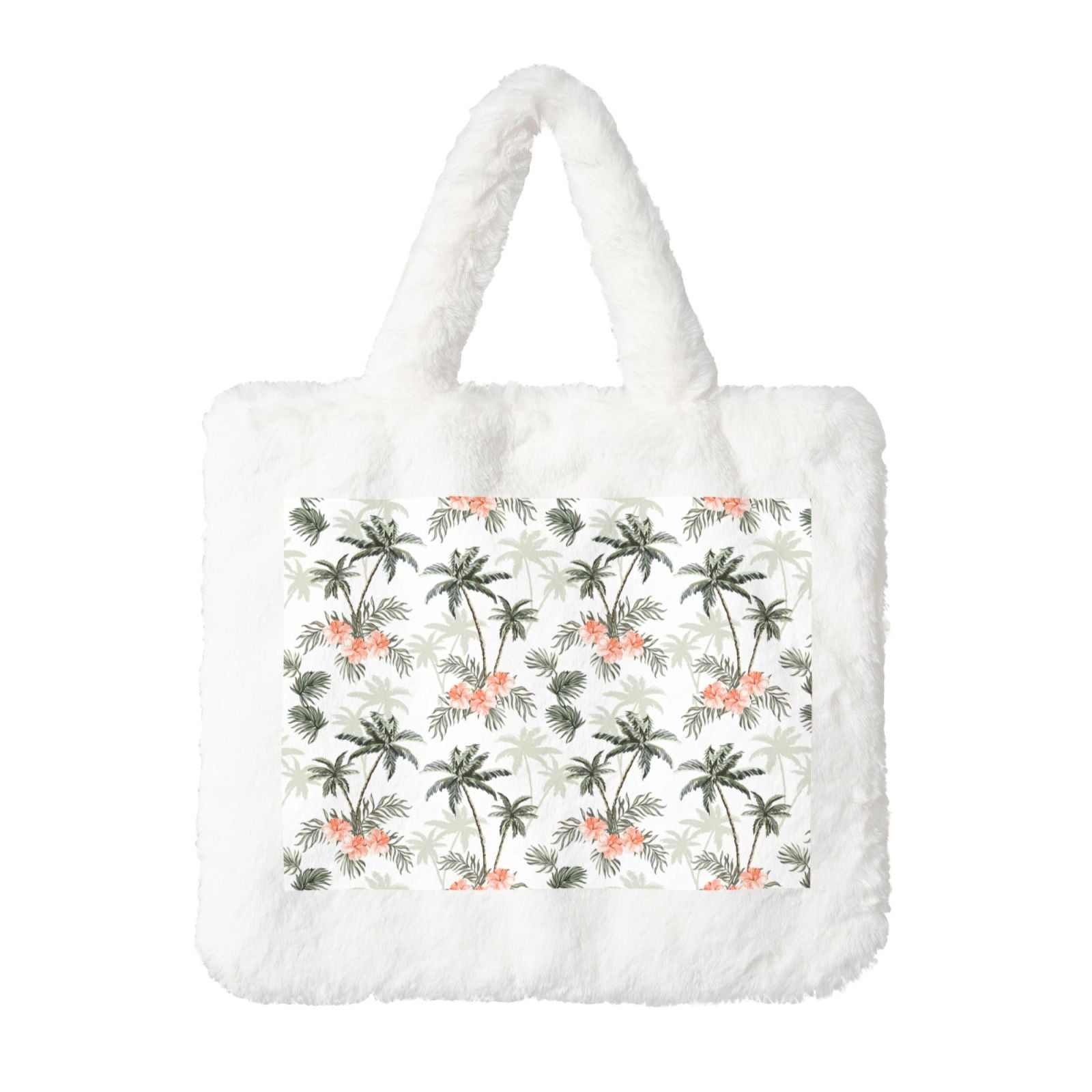 Cauagu Vintage Palm Trees Pattern Women's Plush Tote Bag,Soft Underarm ...