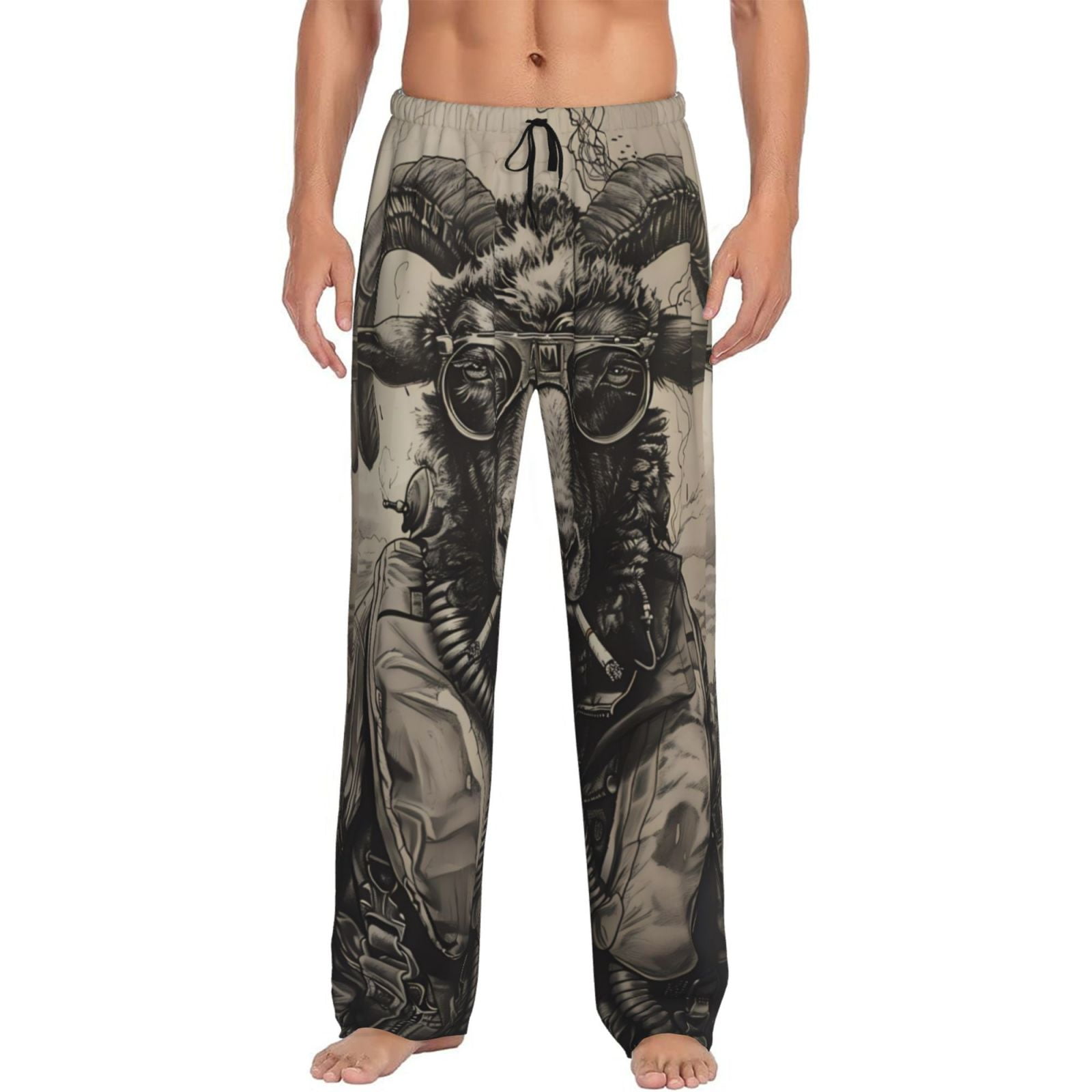 Cauagu Vintage Ram Pilot Mens Pajama Pants Sleep & Lounge Pants,PJ ...