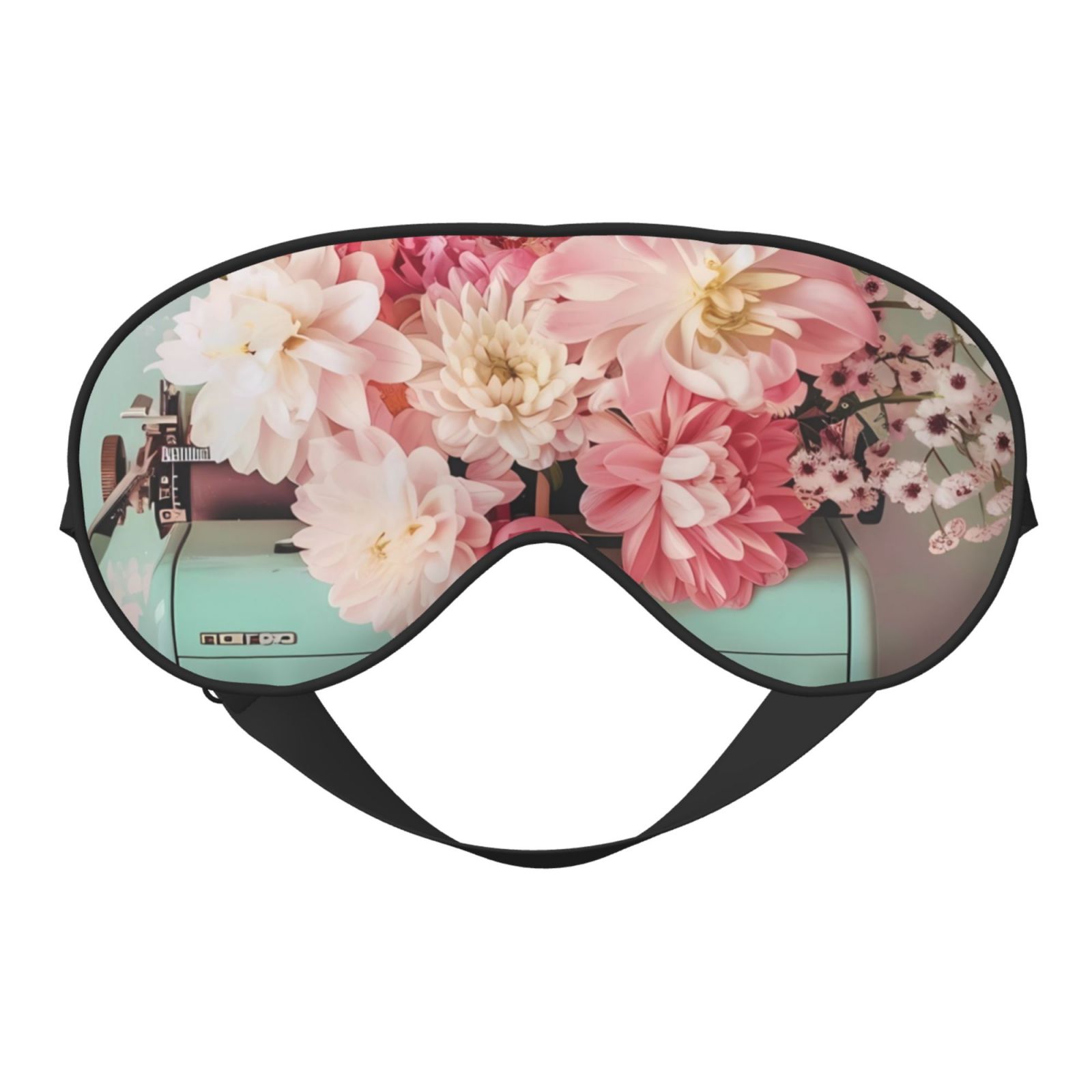 Cauagu Vintage Typewriter Floral Print Sleep Eye Mask, Blindfold Eye ...