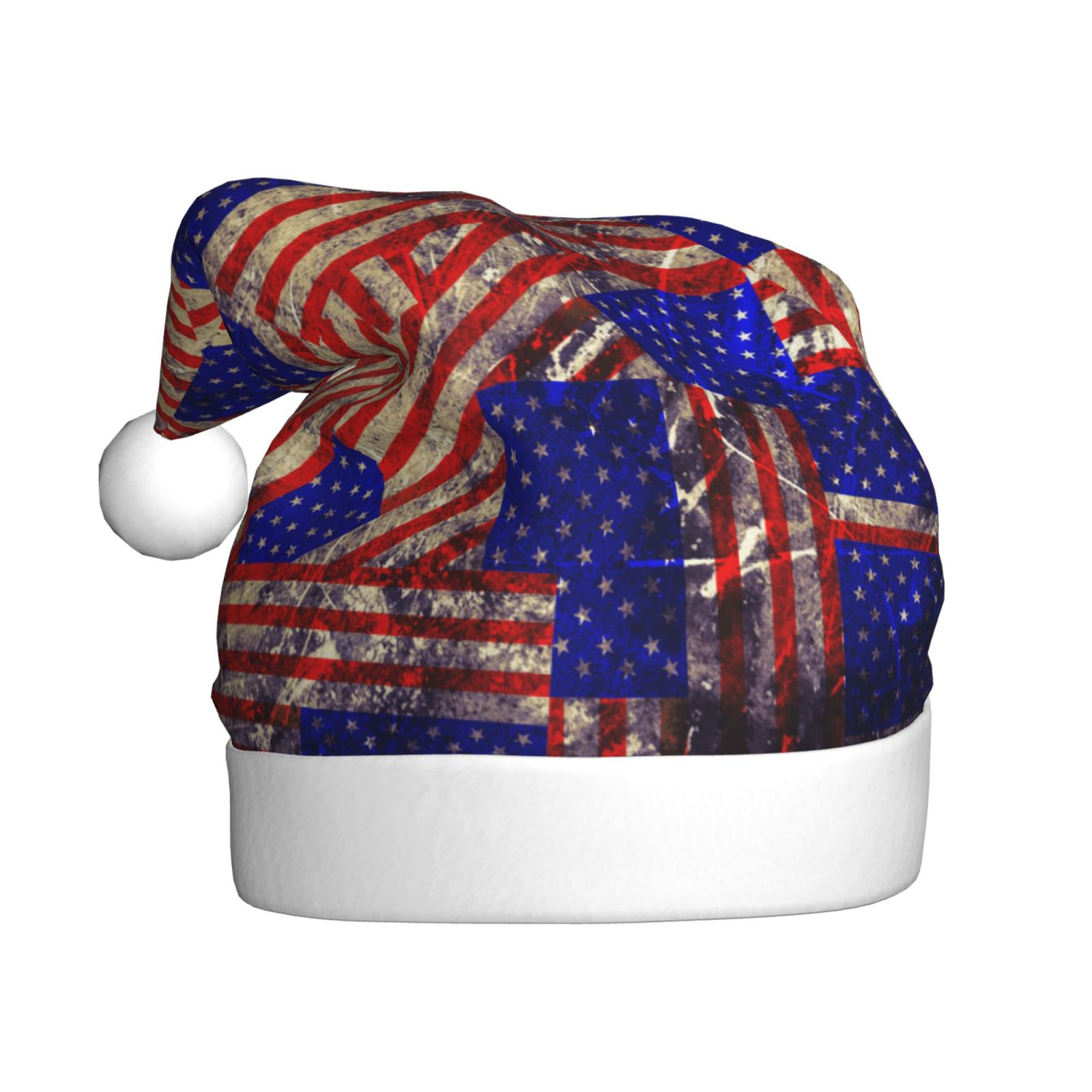 Cauagu Vintage USA Flag for Adult Christmas Hat,1-Pack Xmas Holiday Hat ...