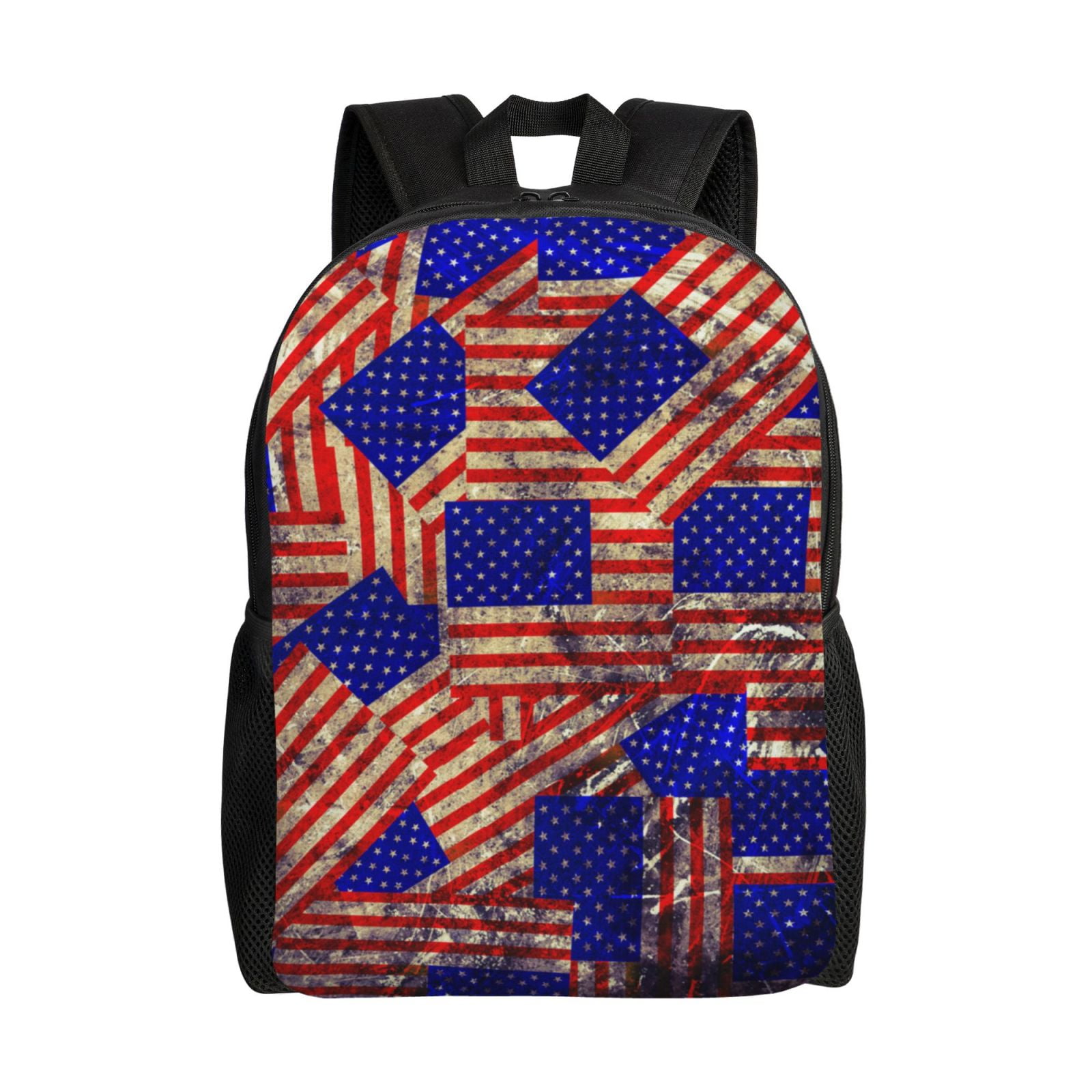 Cauagu Vintage USA Flag Print Backpacks,Travel Daypack Casual Laptop ...