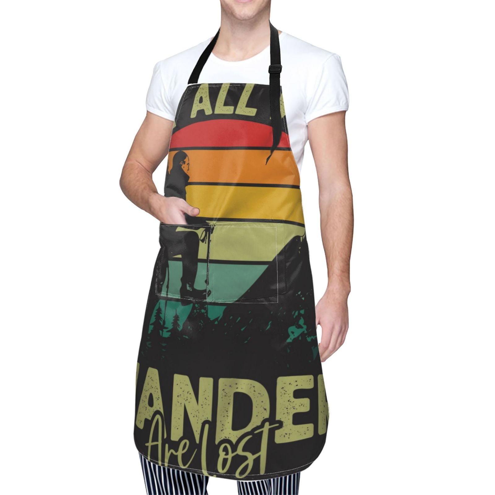Cauagu Not All Who Wander Are Lost 1 Aprons with Pockets,Waterproof ...