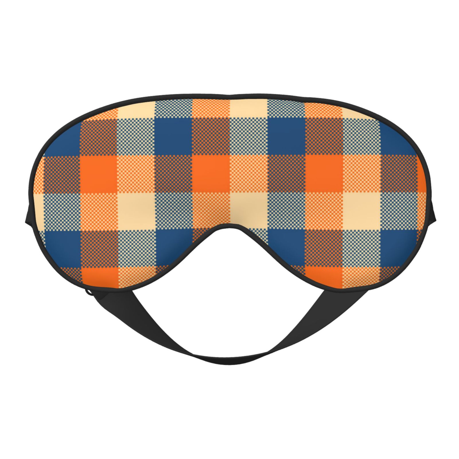 Cauagu Warm Orange Plaid Print Sleep Eye Mask, Blindfold Eye Sleep ...