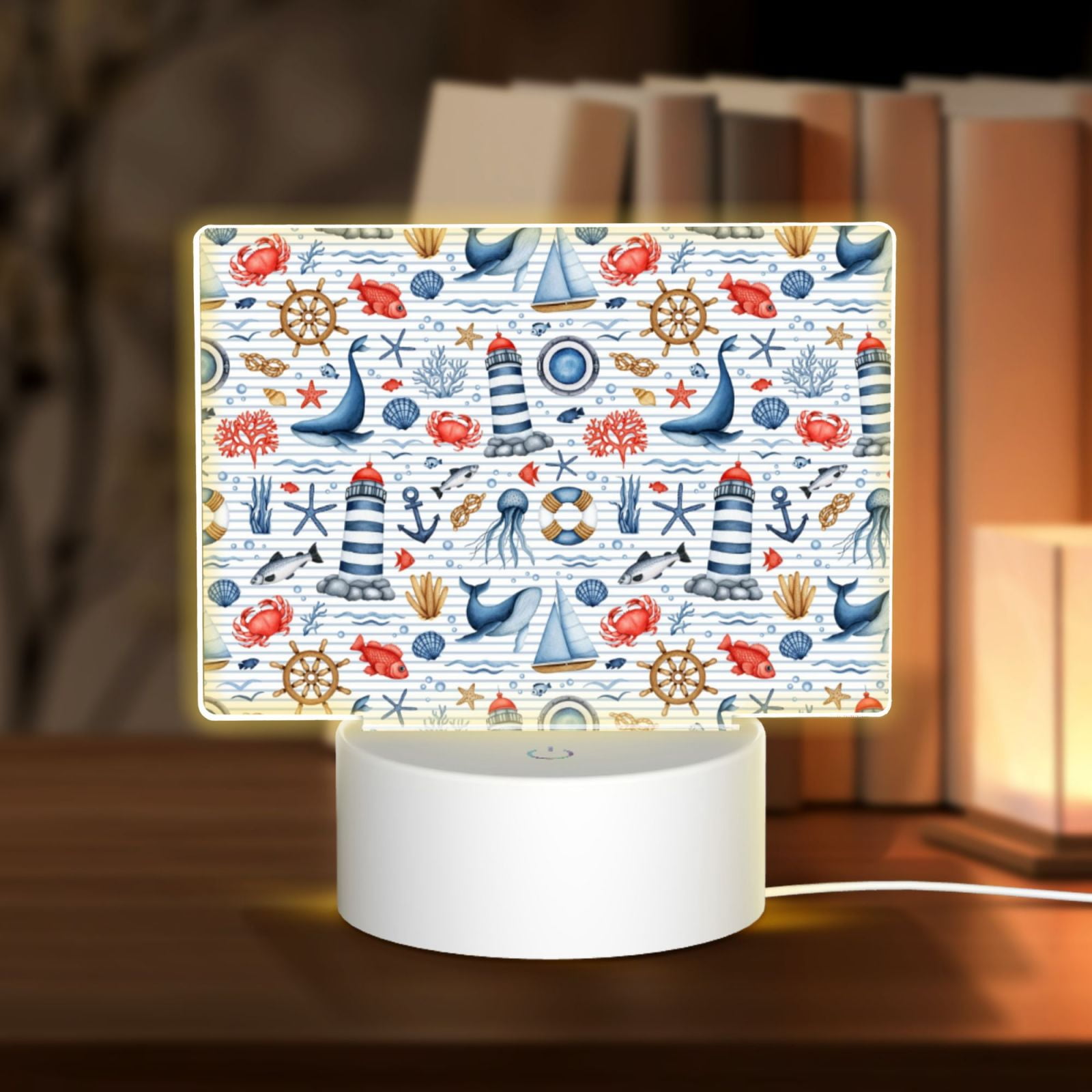 Cauagu Watercolor Nautical for Rectangle Acrylic Night Light - Acrylic ...