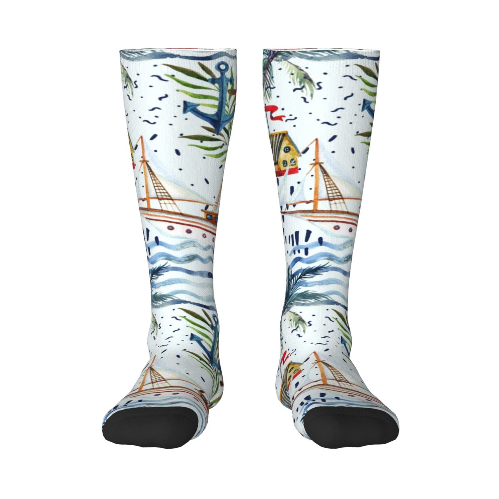 Cauagu Watercolor Sailboat Print Women's Men's Ankle Socks 1-pack ...