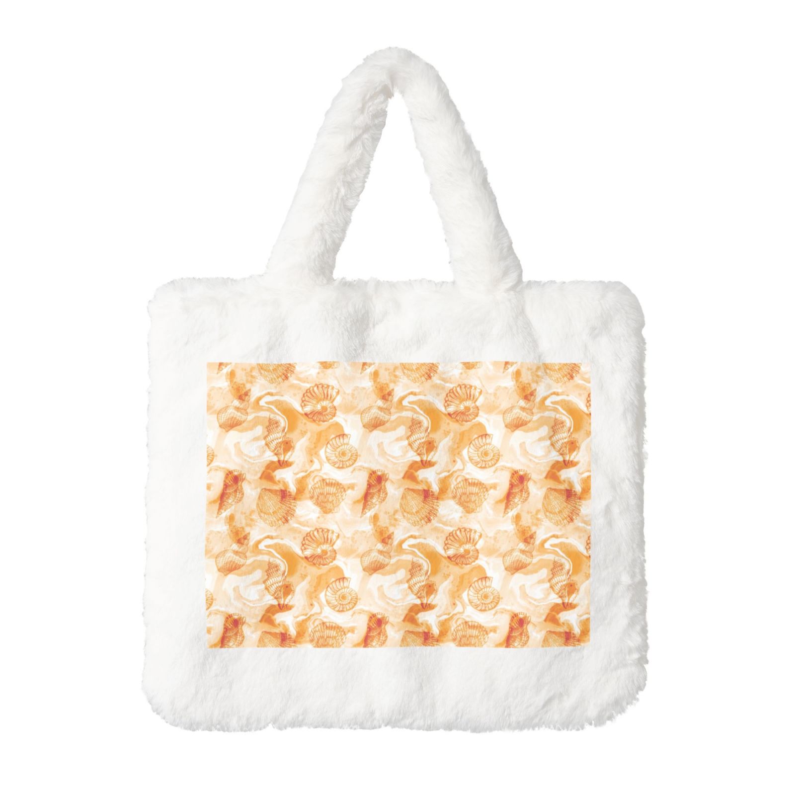 Cauagu Watercolor Sea Shells Pattern Women's Plush Tote Bag,Soft ...