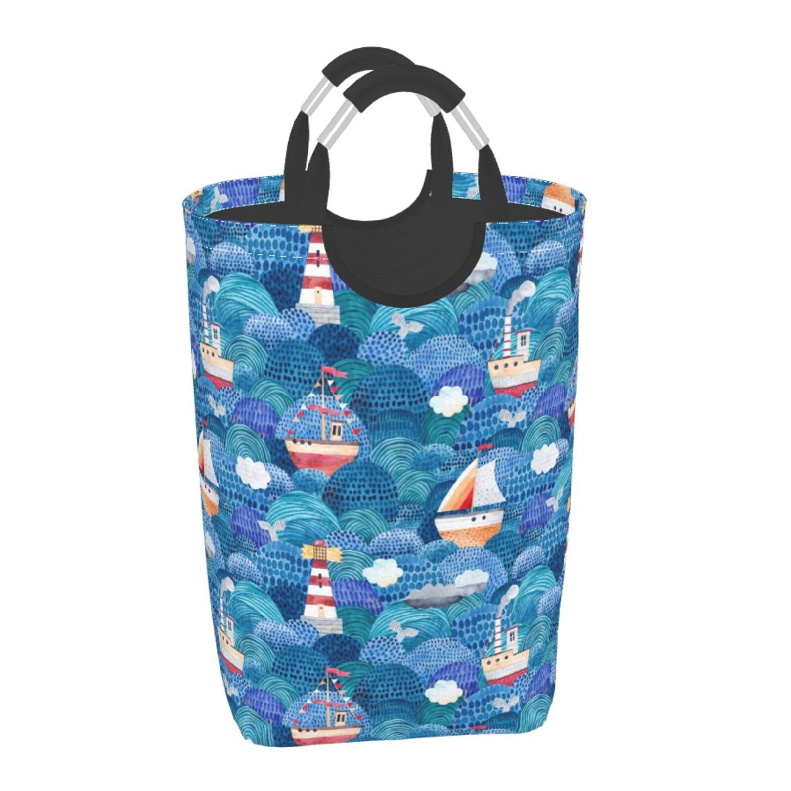 Cauagu Watercolor Ships Print Hamper Basket Bin,Extra Large Dirty ...