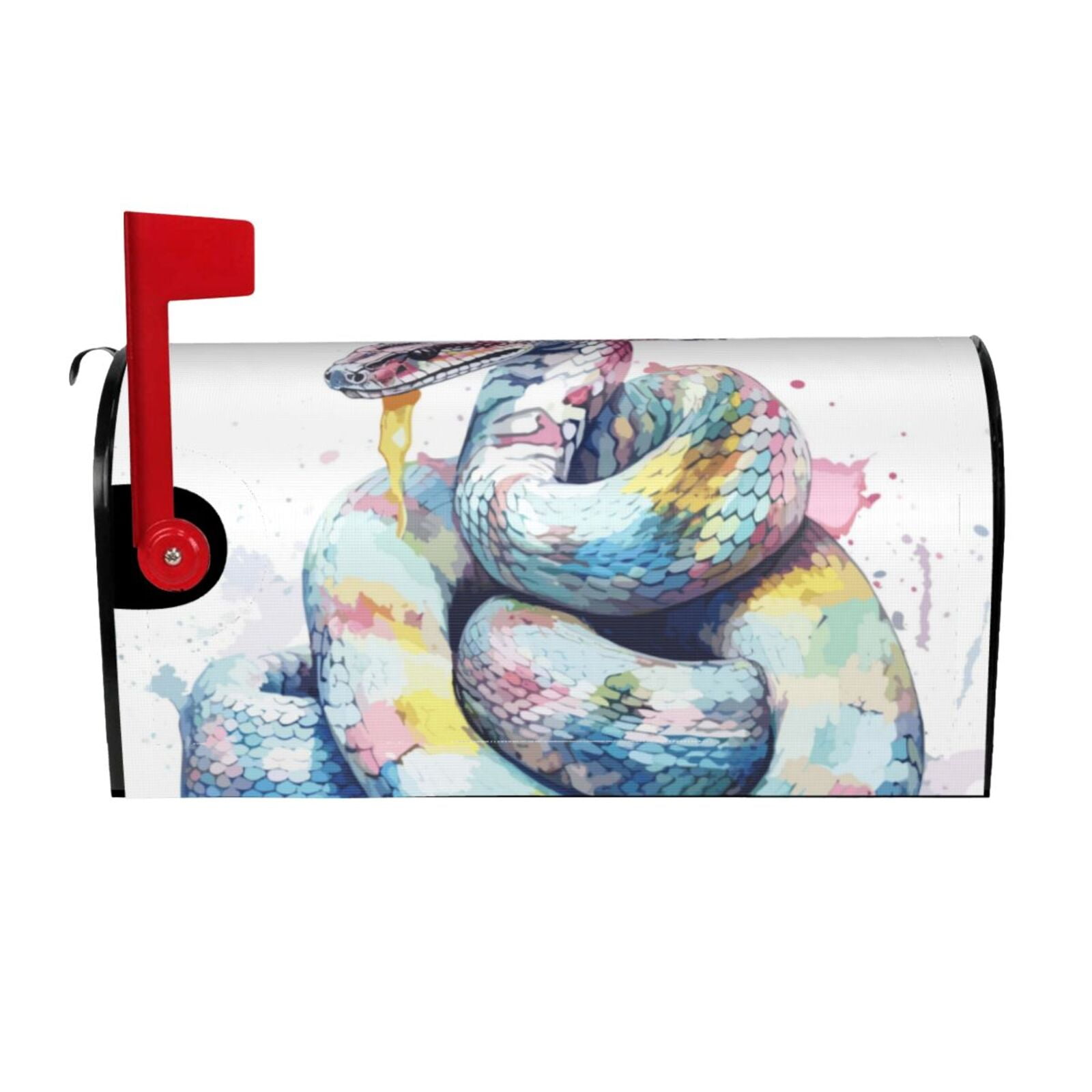 Cauagu Watercolor Snake Pattern Magnetic Mailbox Covers, Mailbox Cover ...