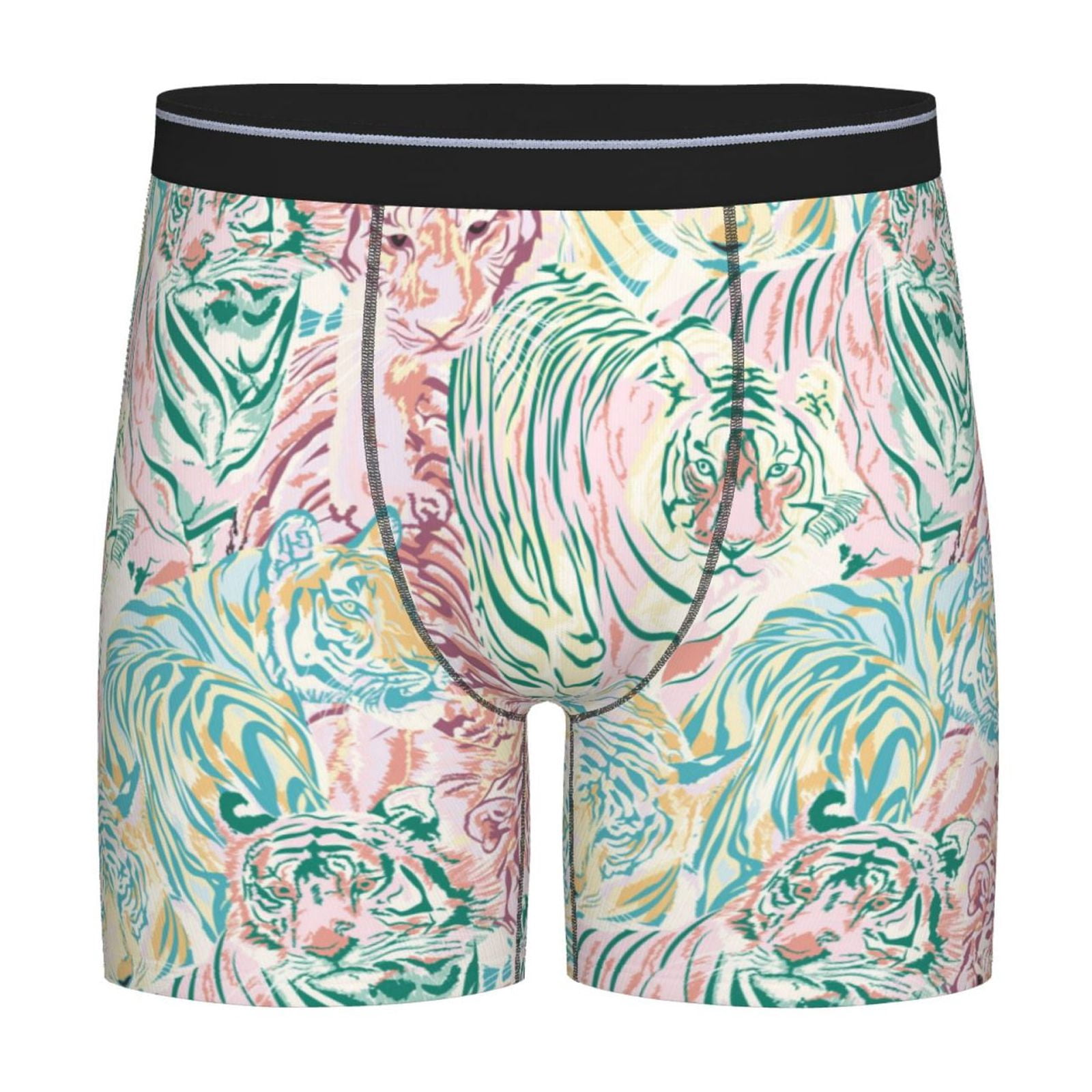 Cauagu Watercolor Tiger Print Men's Boxer Briefs, Funny & Cute ...