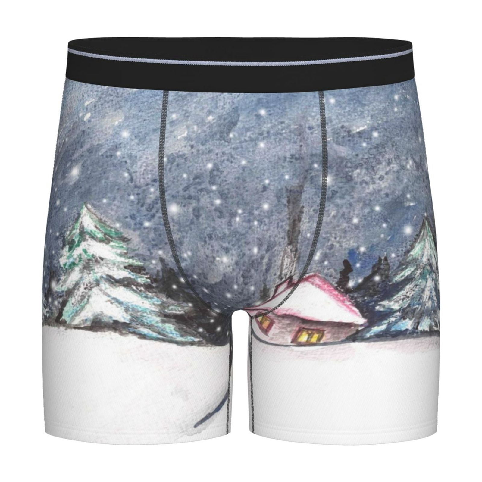 Cauagu Watercolor Winter Landscape For Christmas Print Men's Boxer ...