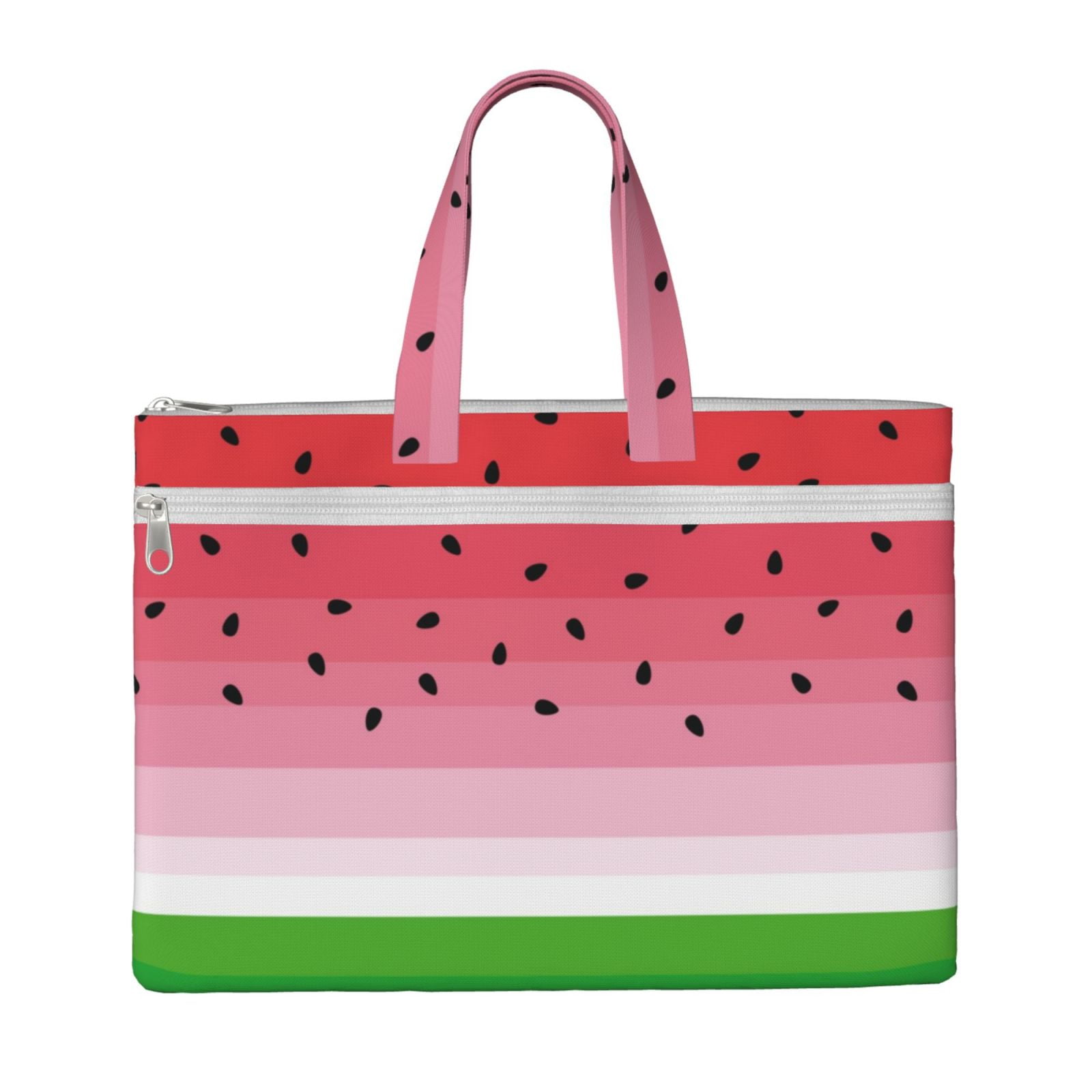 Cauagu Watermelon Pattern Canvas Tote File Bag, Zipper Tote Bag ...