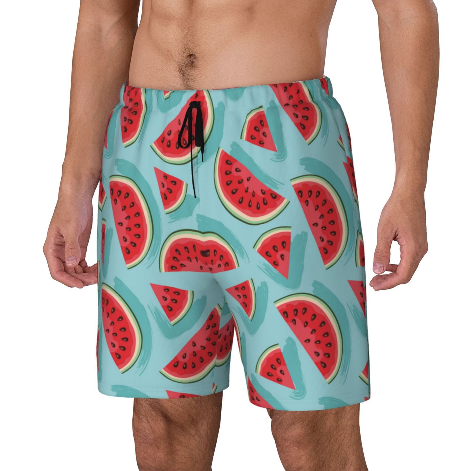 Cauagu Watermelon Print Mens Swim Trunks Quick Dry Board Shorts Swim ...