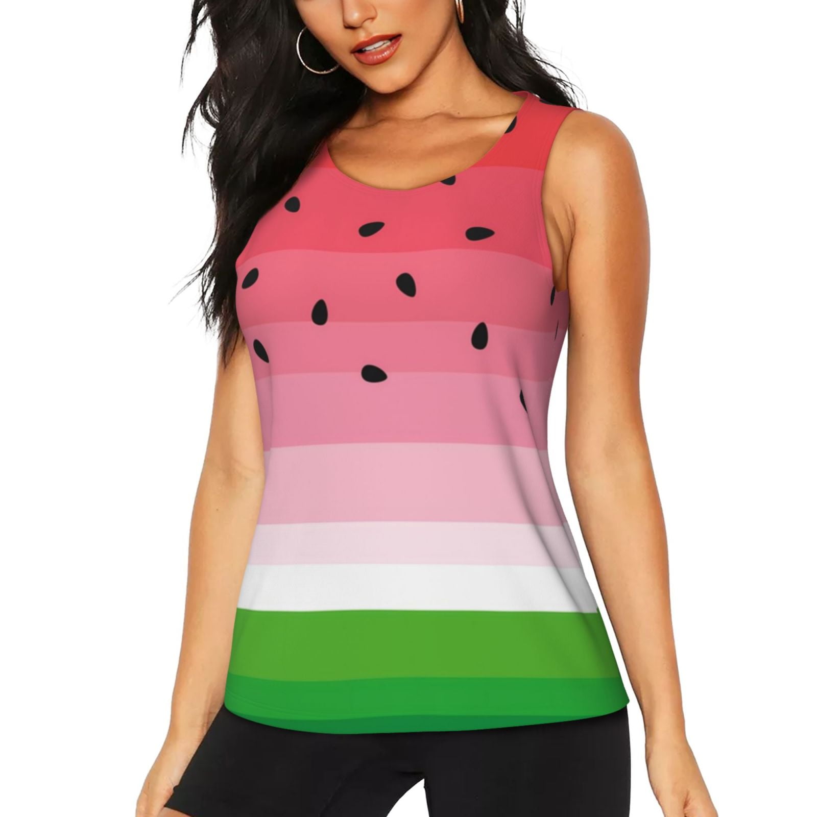 Cauagu Watermelon for Women's Workout Tank Tops Sleeveless Running ...