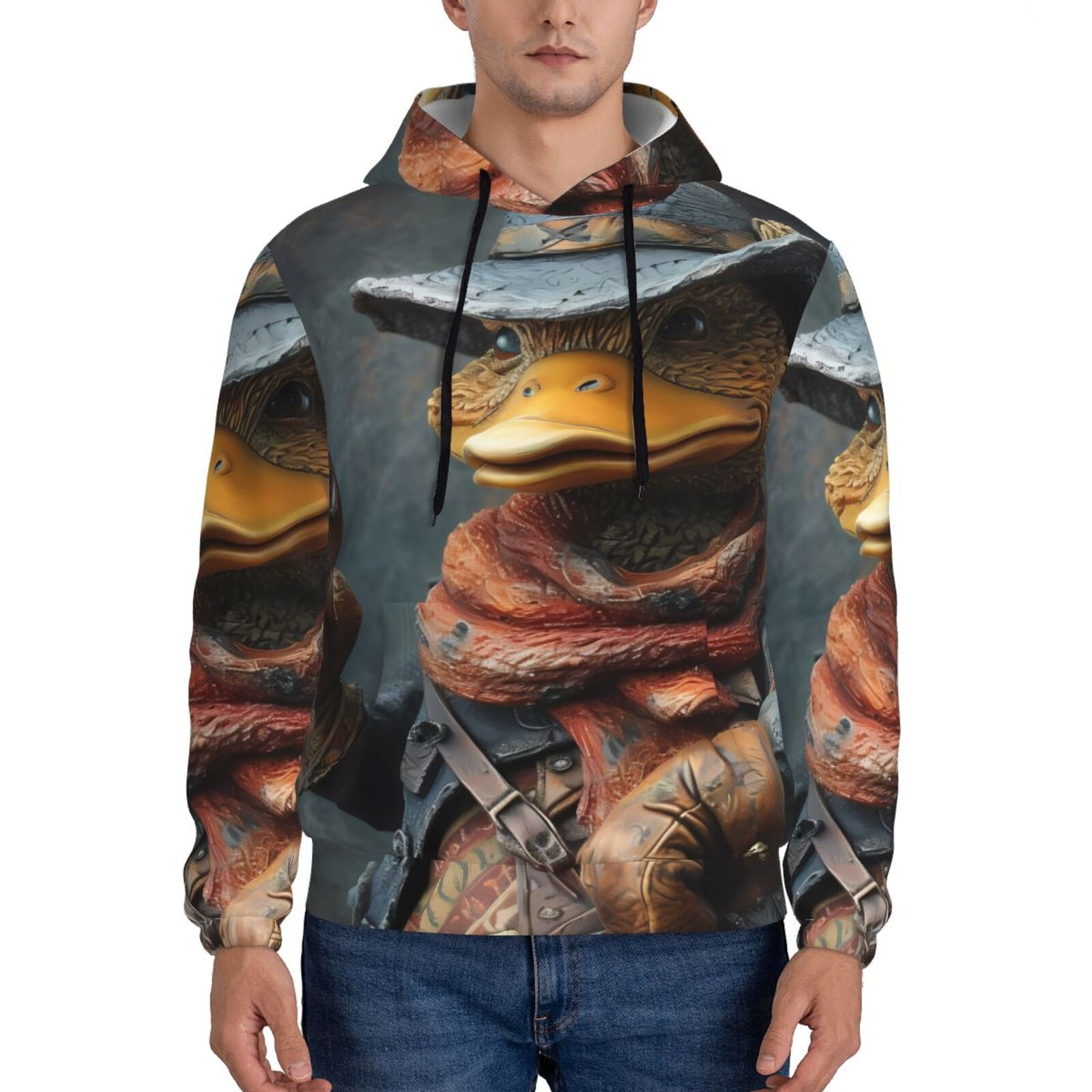 Cauagu Western Cowboy Duck for Men's Pullover Hooded Sweatshirt ...