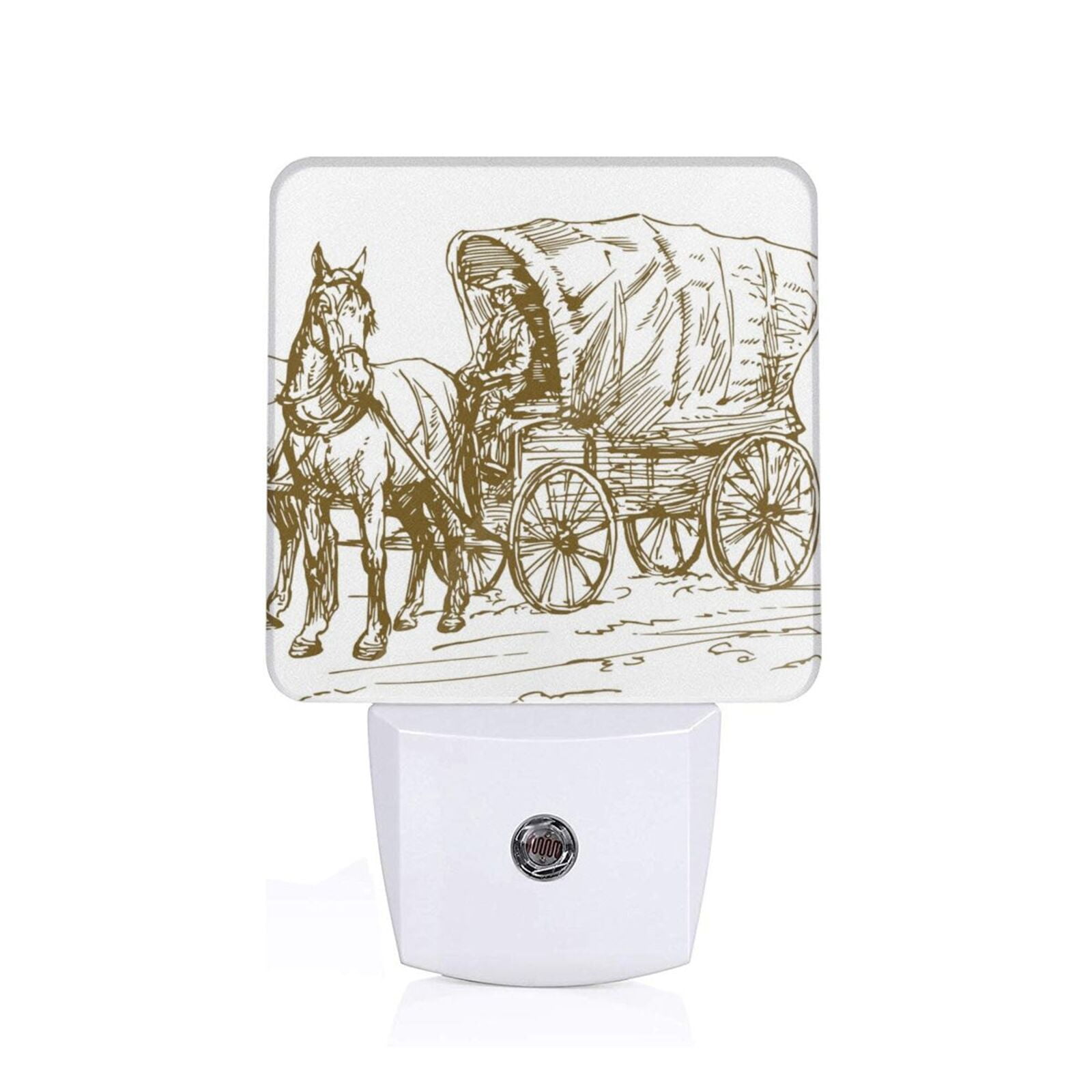 Cauagu Western Scenery With Old Wagon Print LED Nightlight,0.5W Night ...