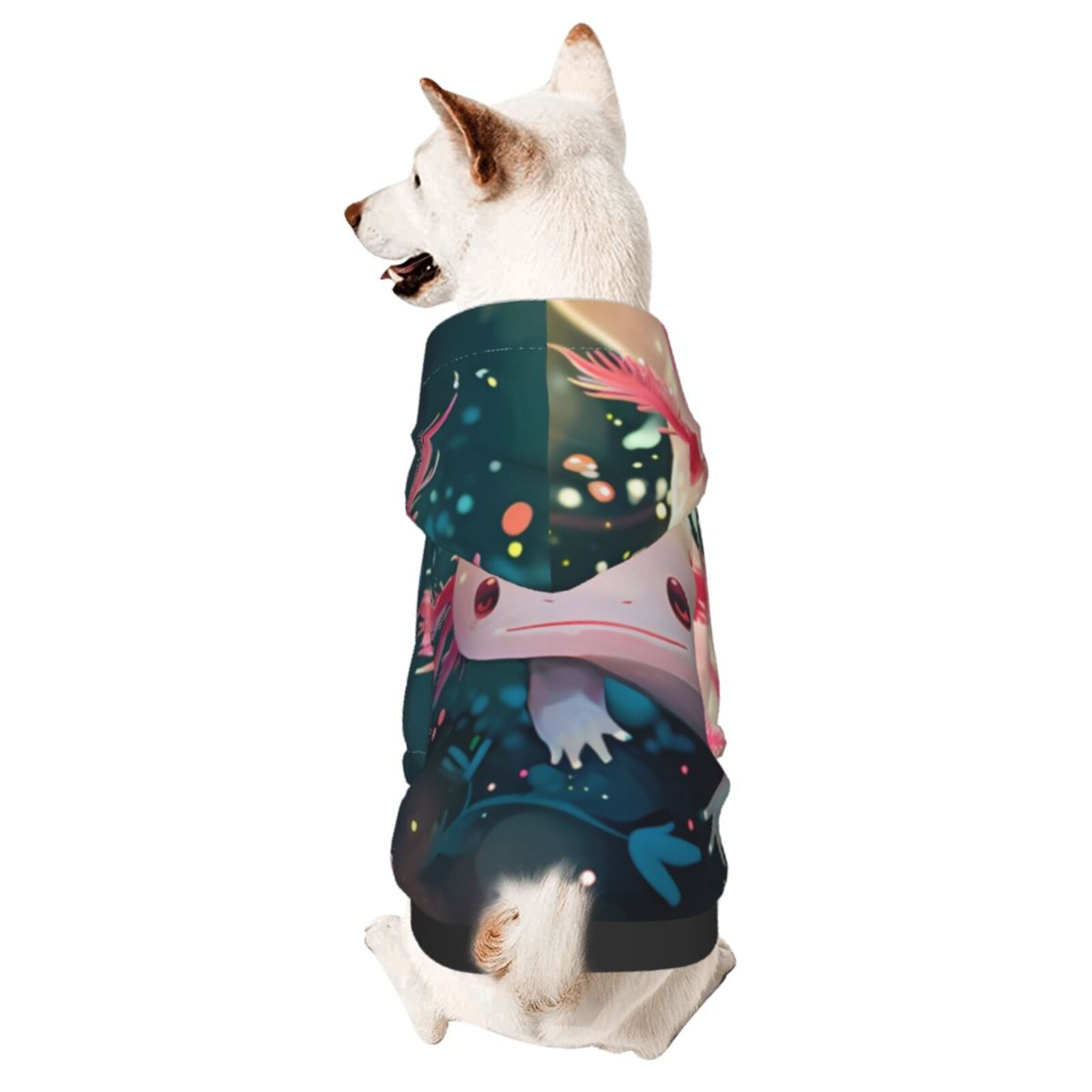 Cauagu Whimsical Axolotl Fantasy Pattern Winter Pet Hoodie Sweatshirts ...