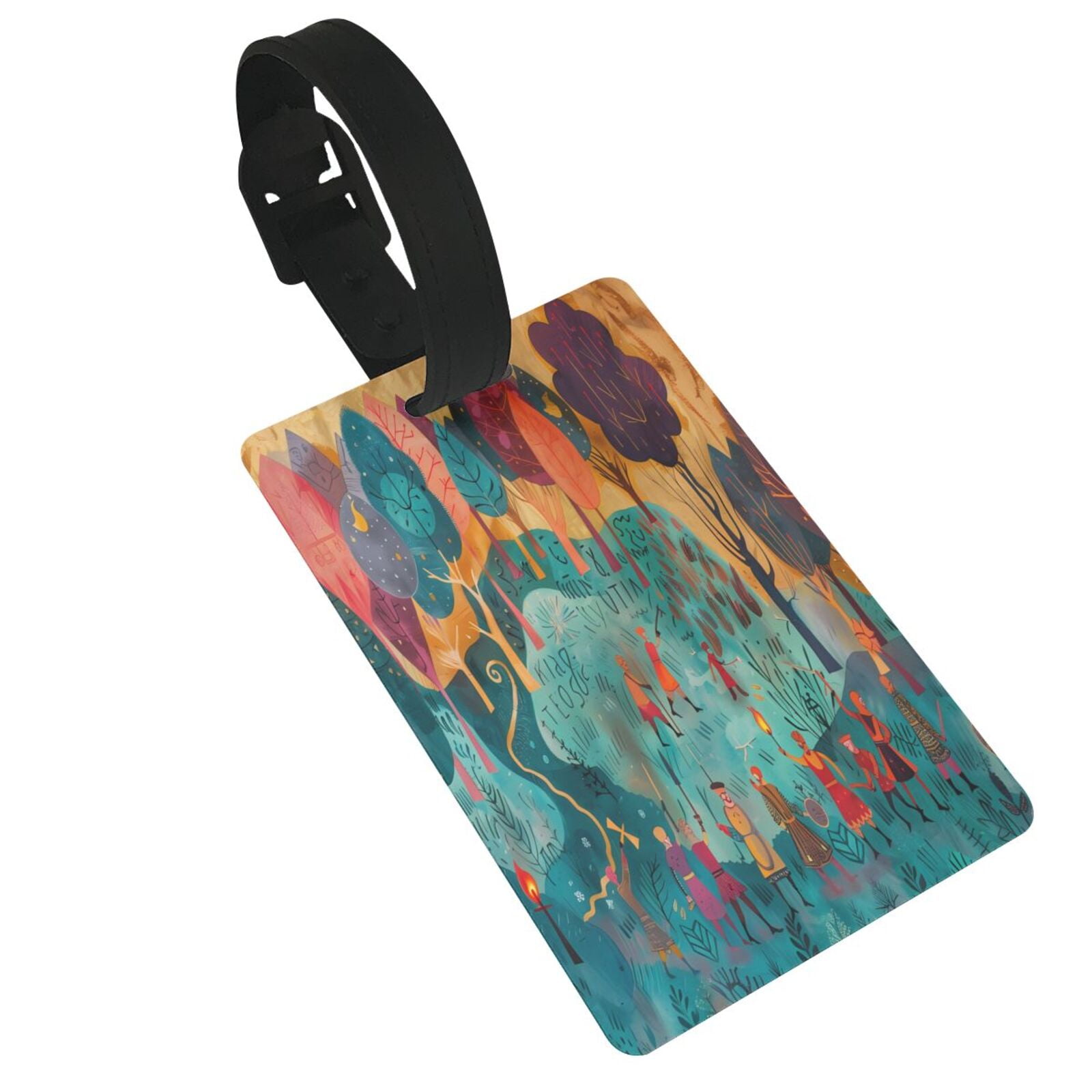 Cauagu Whimsical Forest Scene Print PVC Luggage Tag, Suitcase Label ...