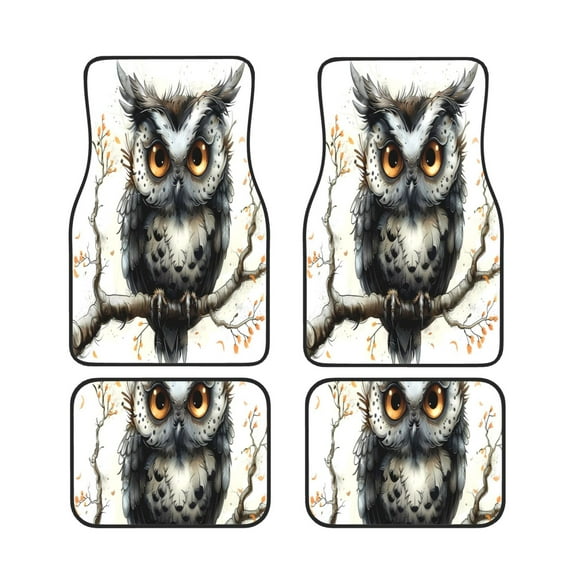 Cauagu Whimsical Owl On Branch Pattern Car Floor Mat Set of 4,Car ...