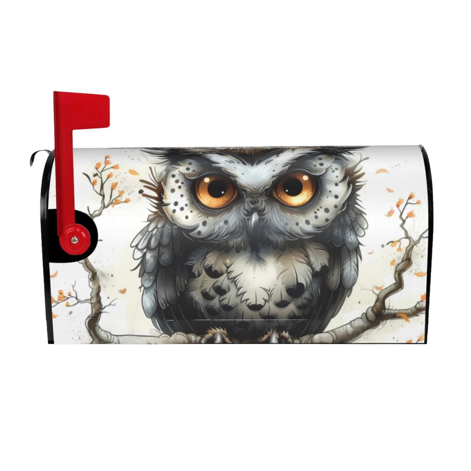 Cauagu Whimsical Owl On Branch Pattern Magnetic Mailbox Covers, Mailbox ...
