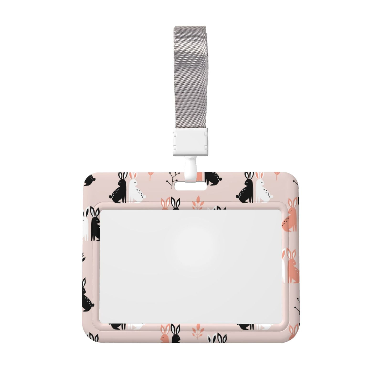 Cauagu White And Black Rabbit for ID Badge Holder,Badge Holder with ...