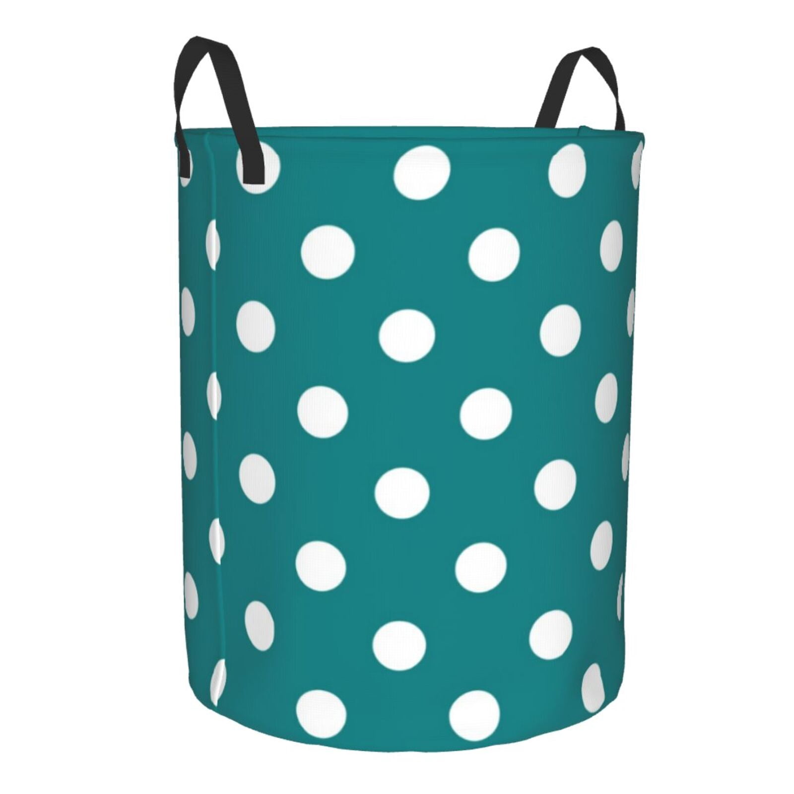 Cauagu White Polka Dots With Teal Background for Laundry Basket ...