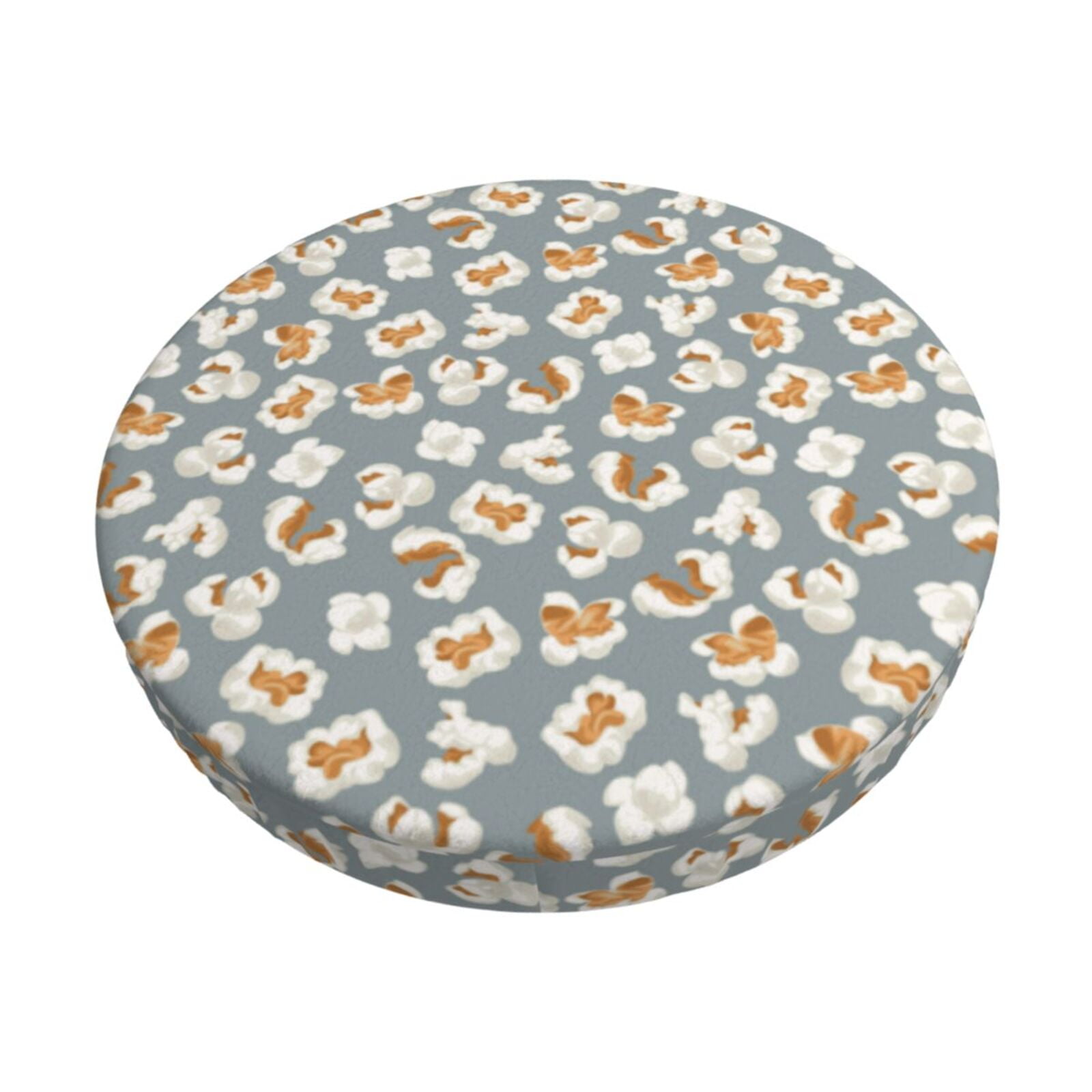 Cauagu White Popcorn Print Round Stool Covers,Seat Cushion for Round ...