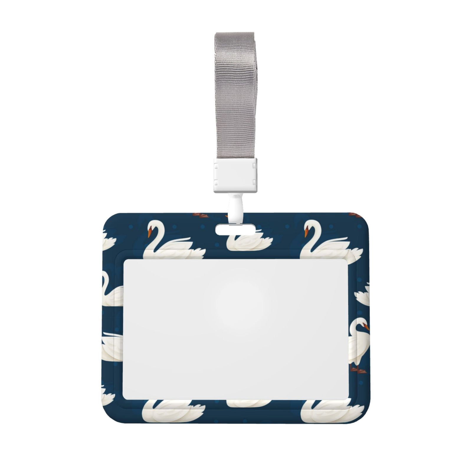 Cauagu White Swam for ID Badge Holder,Badge Holder with Windows Key ...