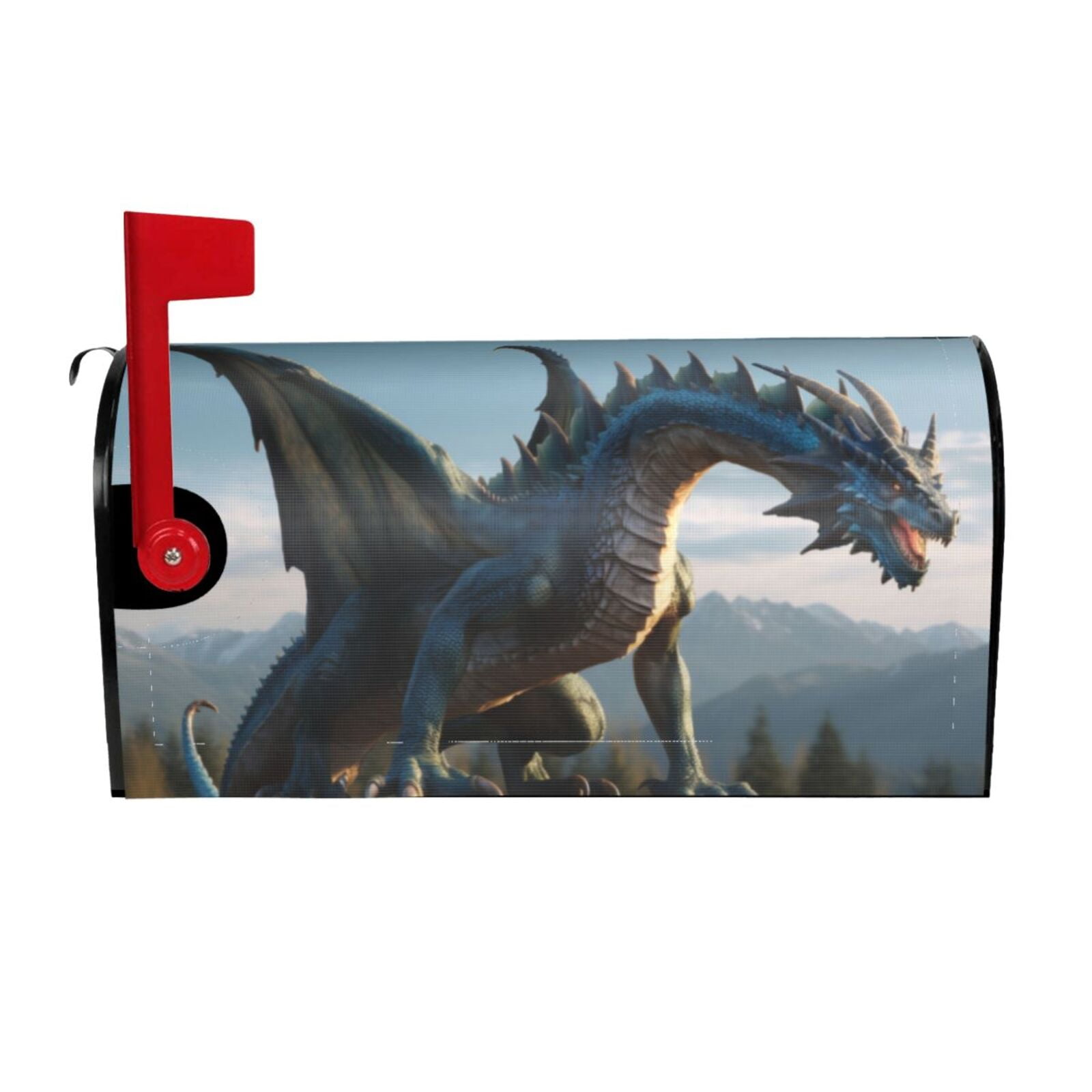 Cauagu Wild Blue Cool Dragon Pattern Magnetic Mailbox Covers, Mailbox ...