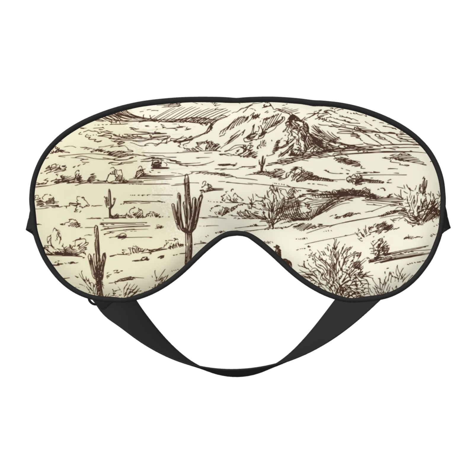 Cauagu Wild West Desert With Cowboys Print Sleep Eye Mask, Blindfold ...