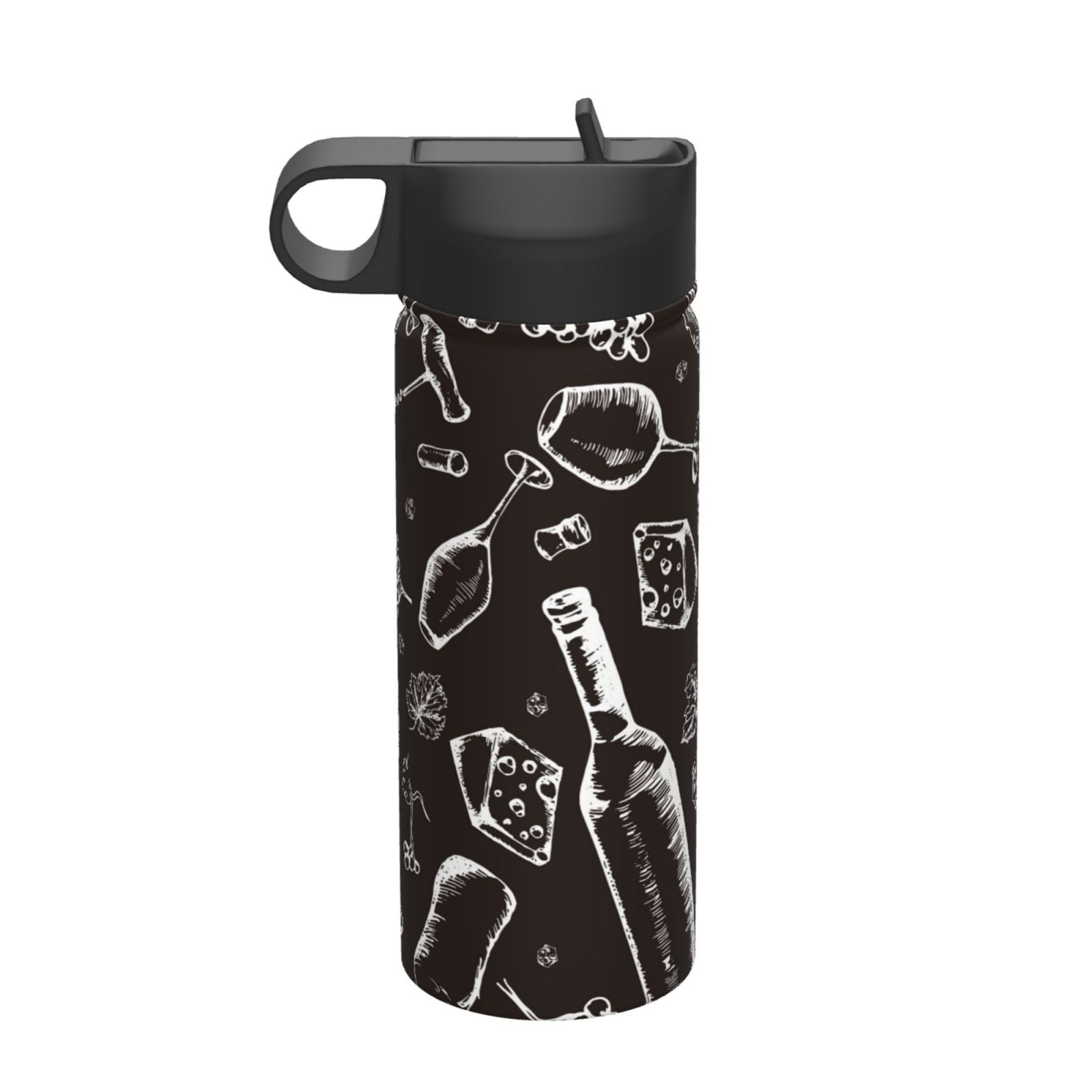 Cauagu Wine Seamless for 18 oz Water Bottle With Straw,Stainless Steel ...