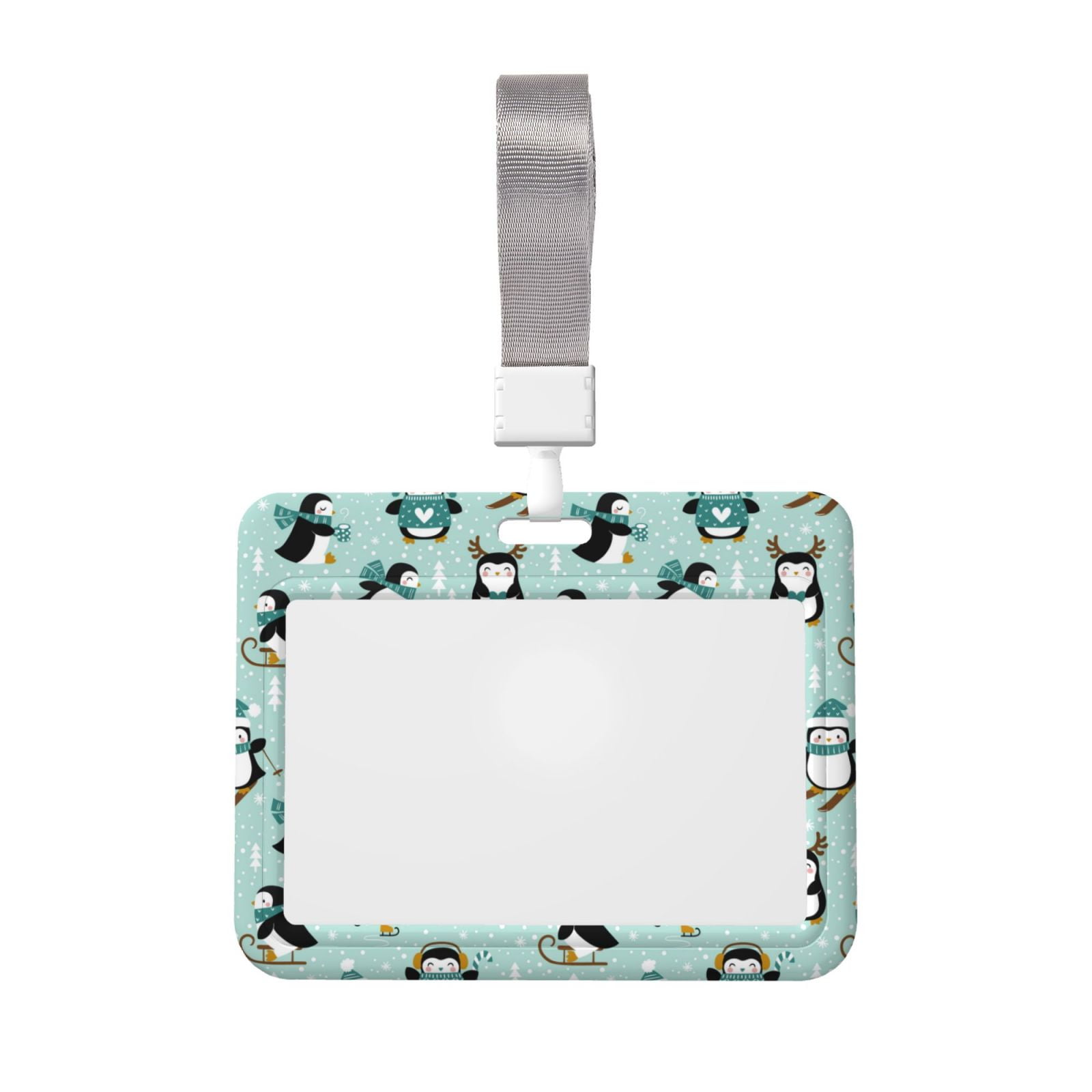 Cauagu Winter Skiing Penguin for ID Badge Holder,Badge Holder with ...