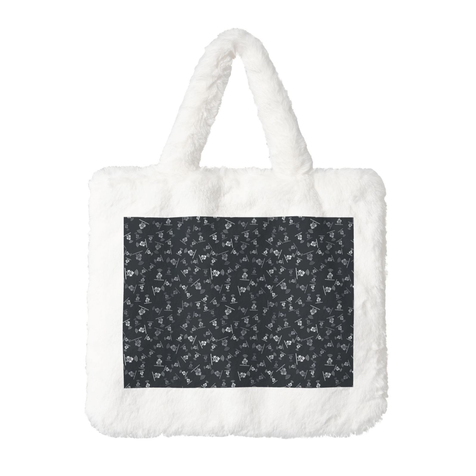 Cauagu Wireless Antenna Icon Pattern Women's Plush Tote Bag,Soft ...