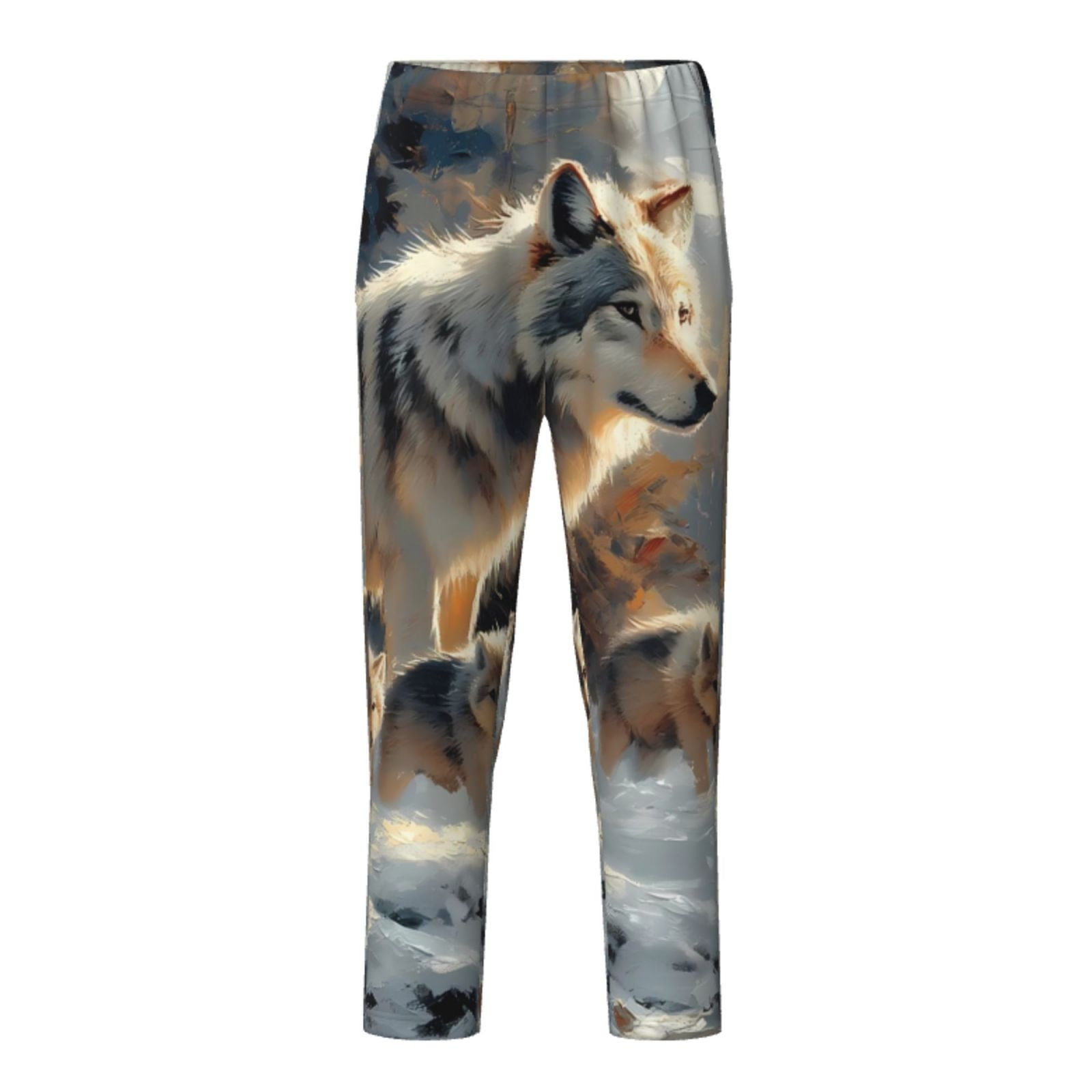 Cauagu Wolf Family Winter Wonderland for Cute Pajamas Pants,Elastic ...