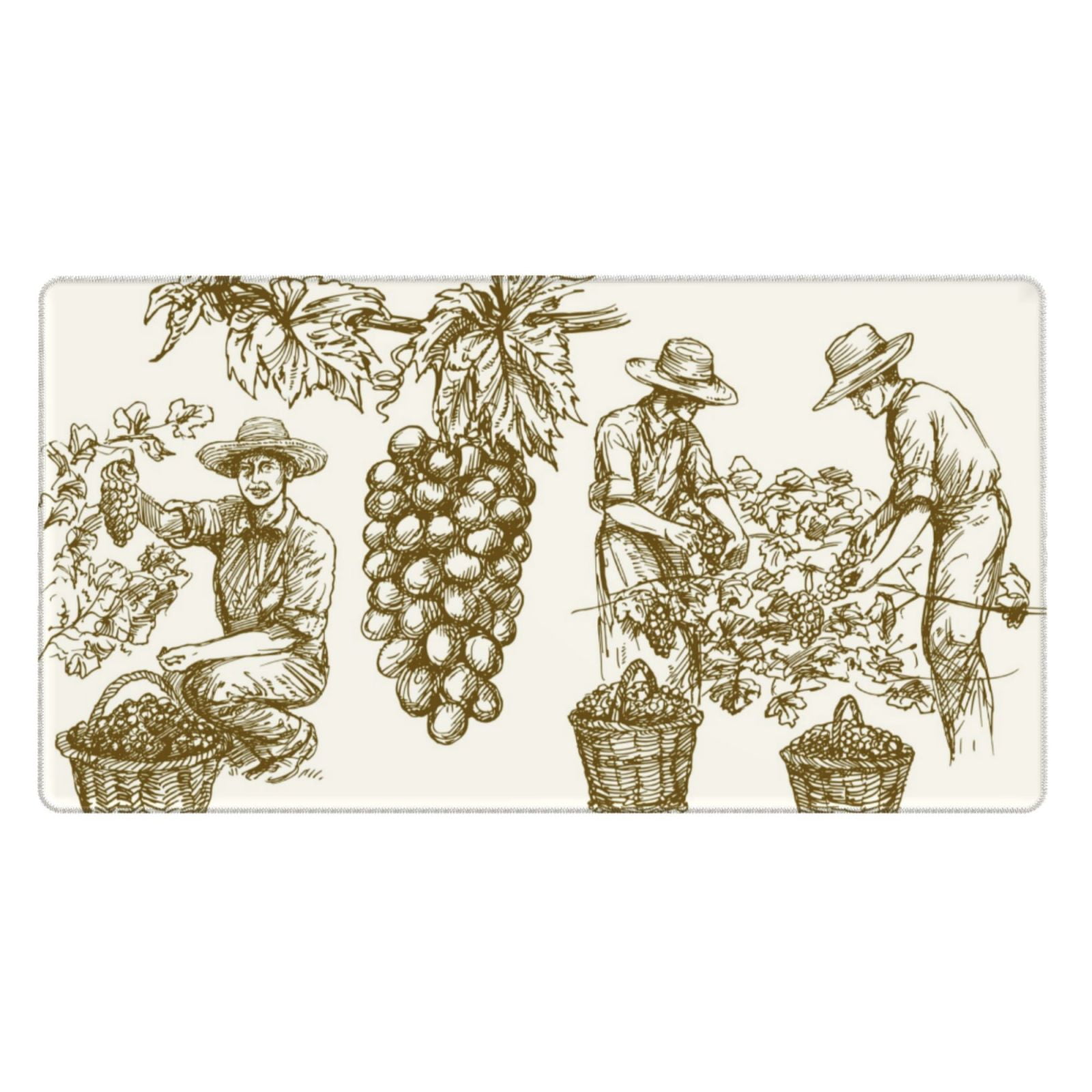 Cauagu Workers Cutting Grapes From Vineyard for Large Mouse Pad,XXL ...