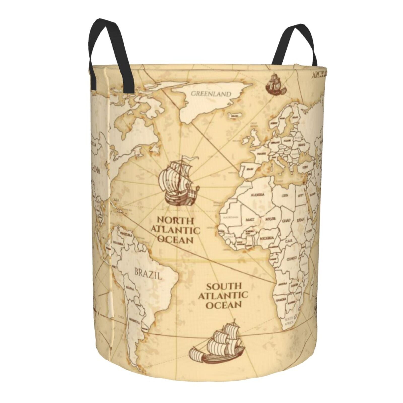 Cauagu World Map for Laundry Basket,Collapsible Organizer Basket for ...