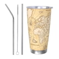 Cauagu World Map Pattern 20oz Tumbler,Stainless Steel Vacuum Insulated ...