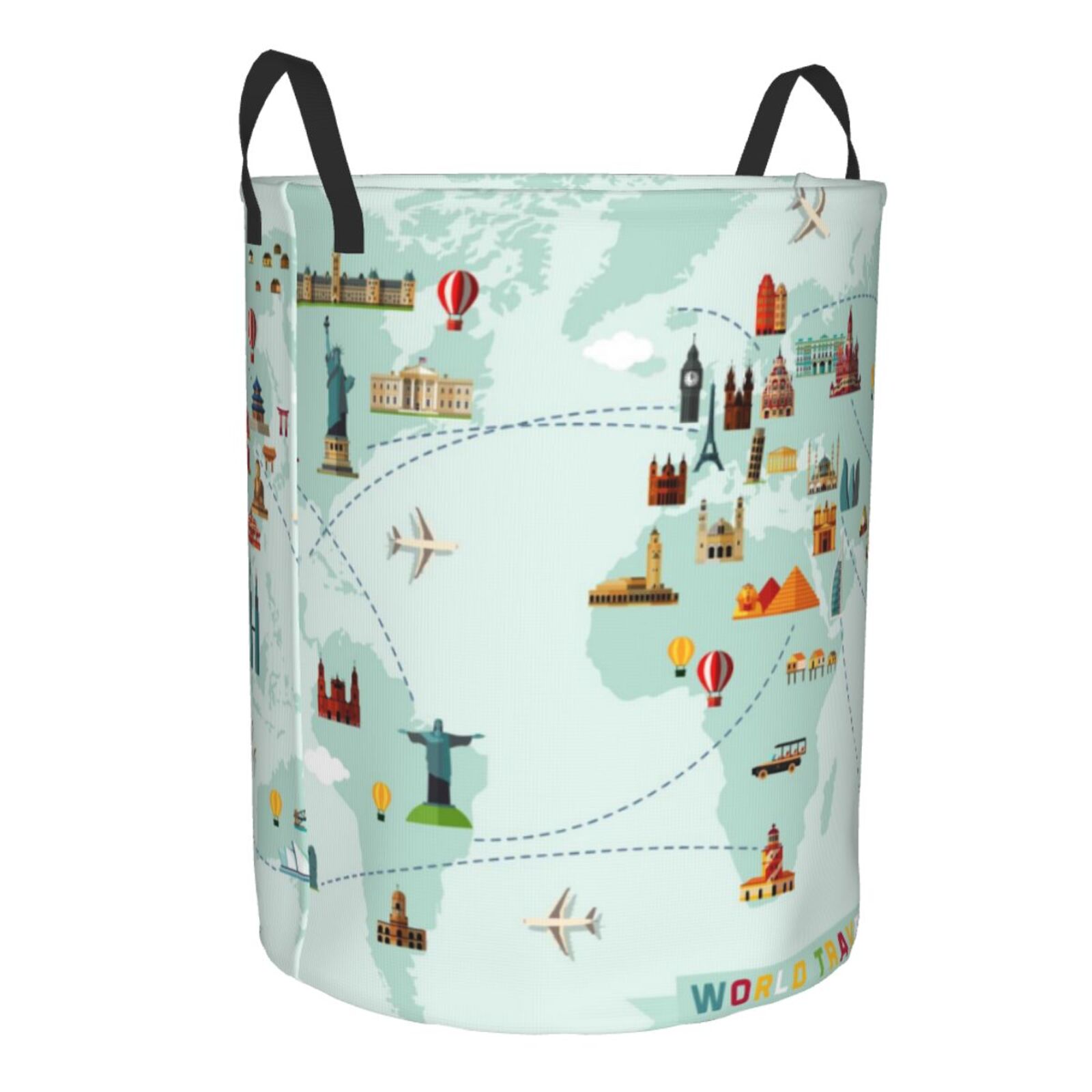 Cauagu World Travel Map for Laundry Basket,Collapsible Organizer Basket ...