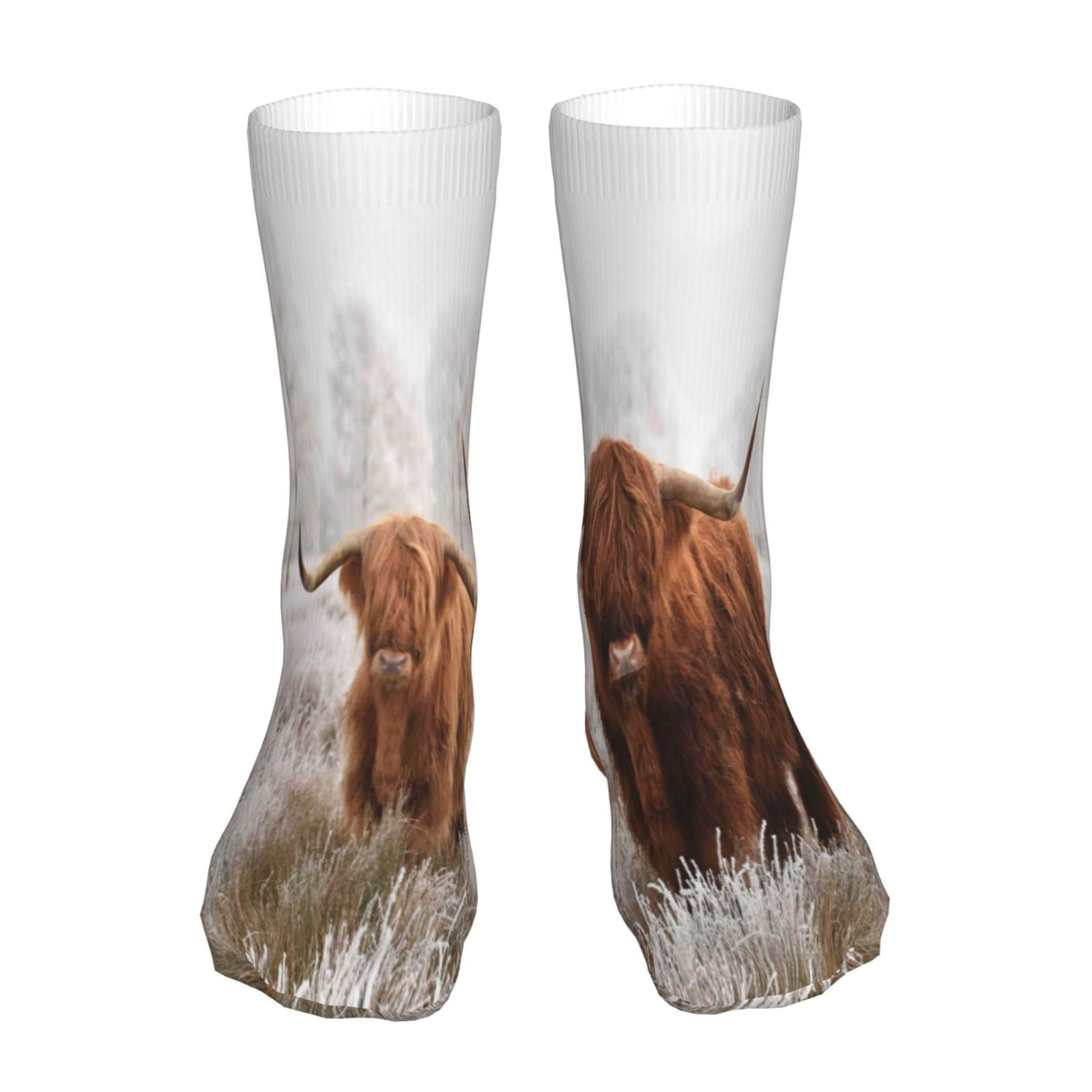 Cauagu Yak Pattern Fun Novelty Crew Socks,Casual Athletic Socks Neutral ...