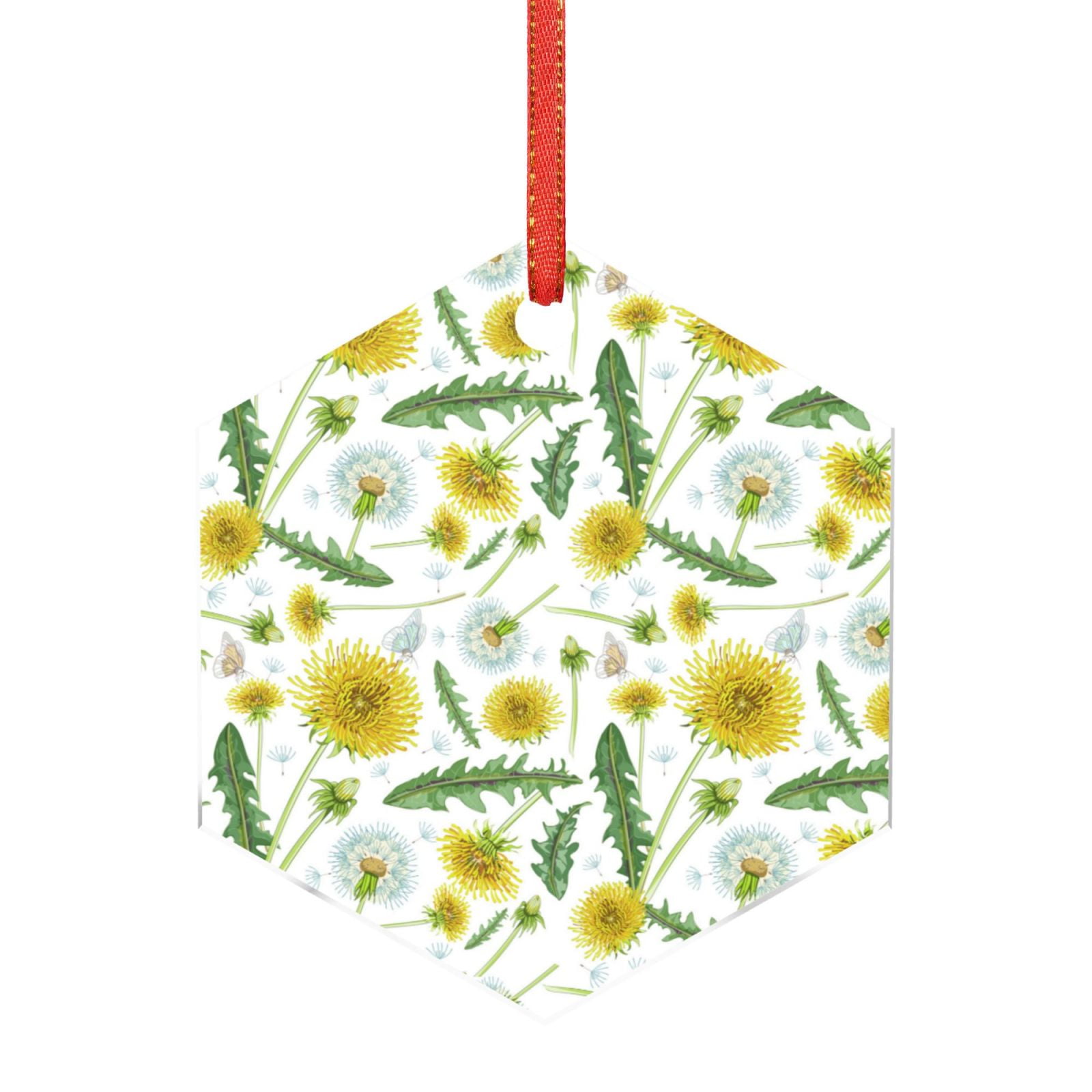 Cauagu Yellow Dandelions Pattern Acrylic Christmas Pendant,1-Pack ...