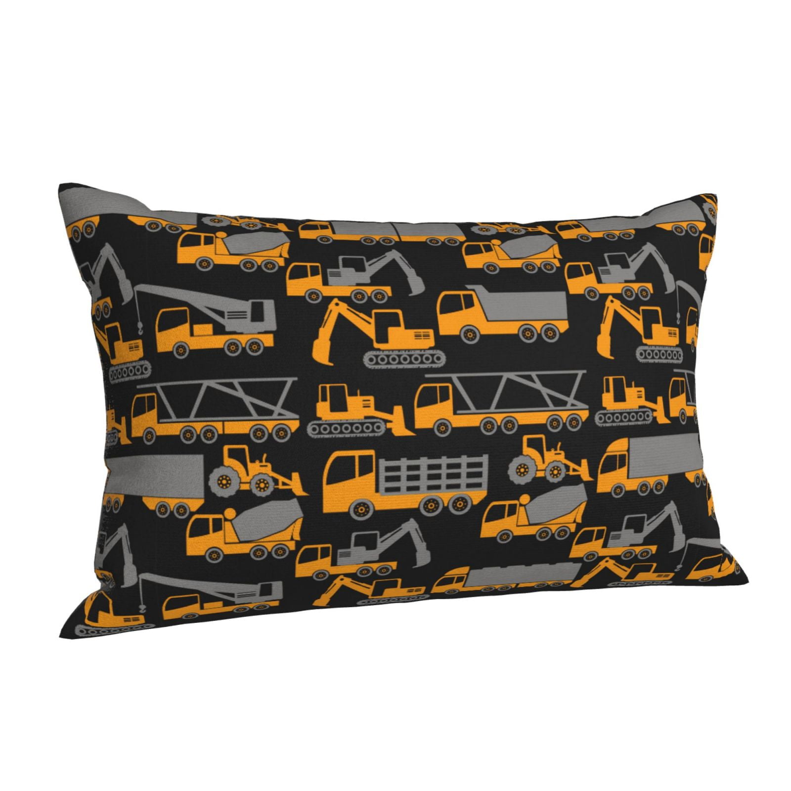 Cauagu Yellow Excavator Print Pillow Covers with Envelope Closure,1PC ...