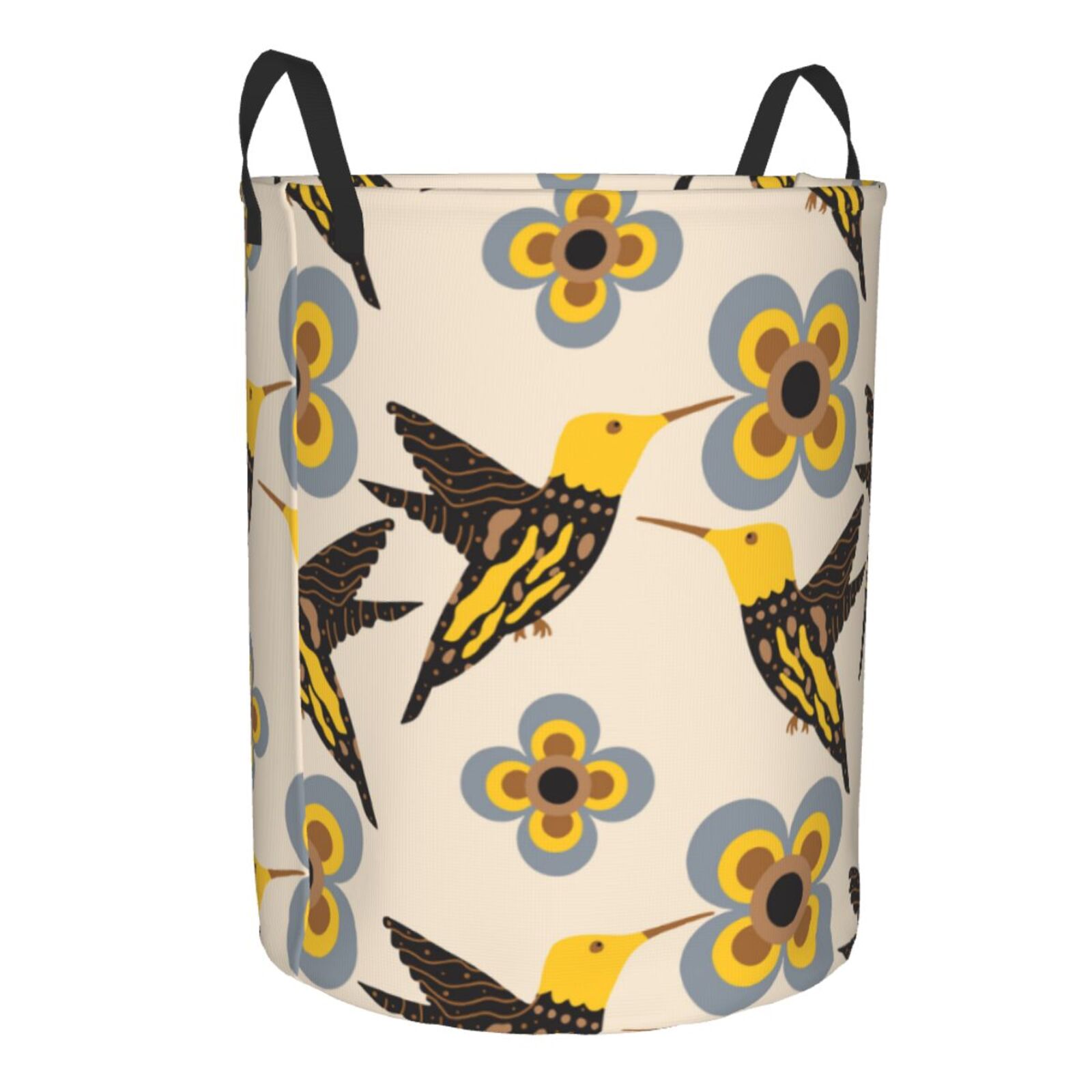 Cauagu Yellow Flowers Hummingbird for Laundry Basket,Collapsible ...