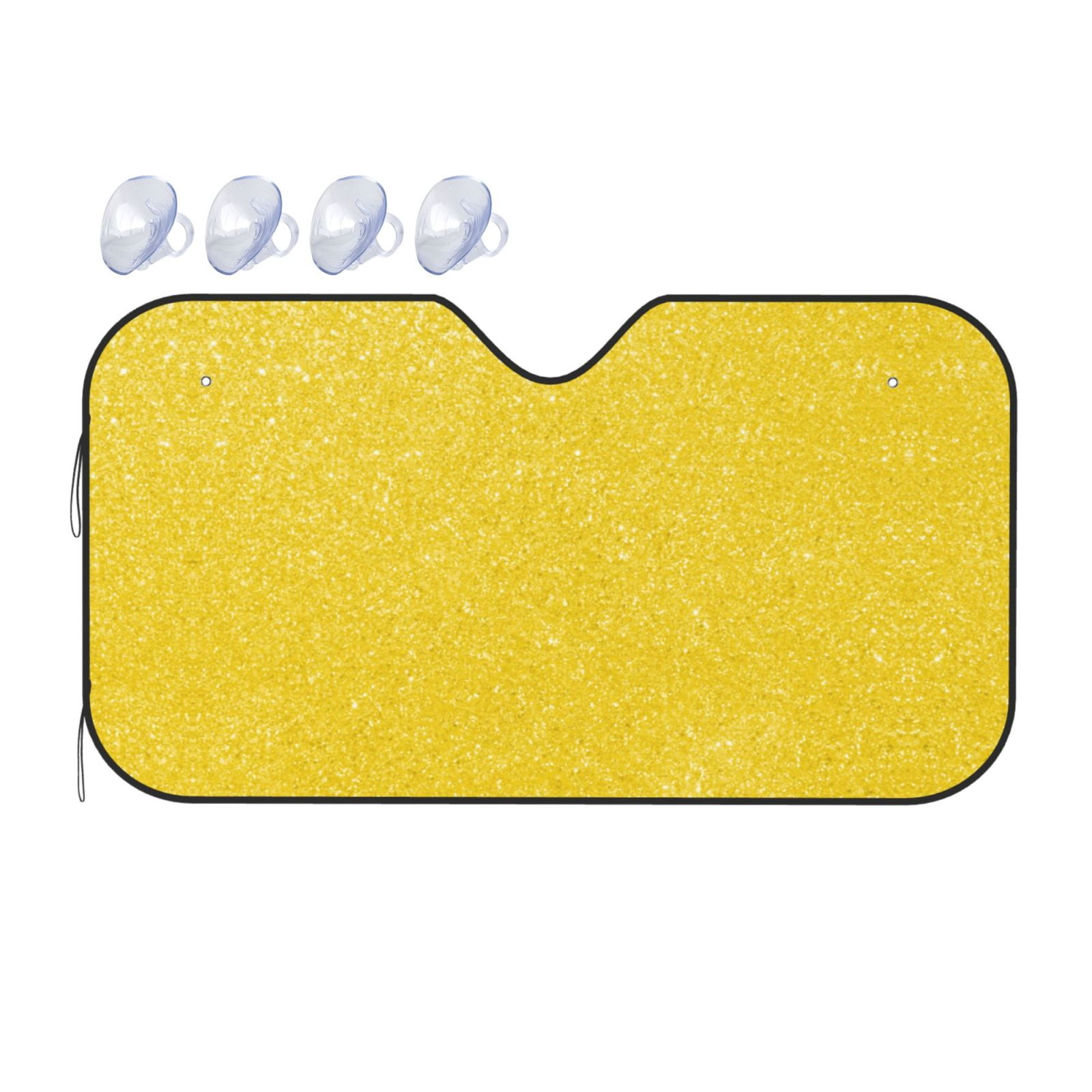 Cauagu Yellow Glitter Print Car Windshield Sunshade,1-Piece Foldable ...