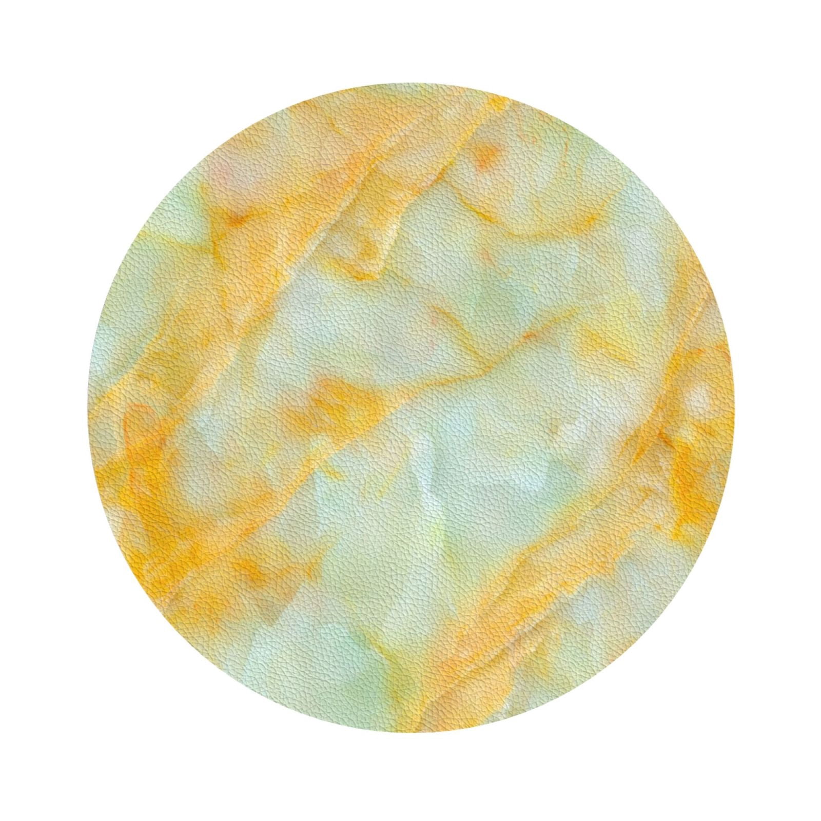 Cauagu Yellow With Teal Marble for Round Coaster,Drink Coasters Set of ...