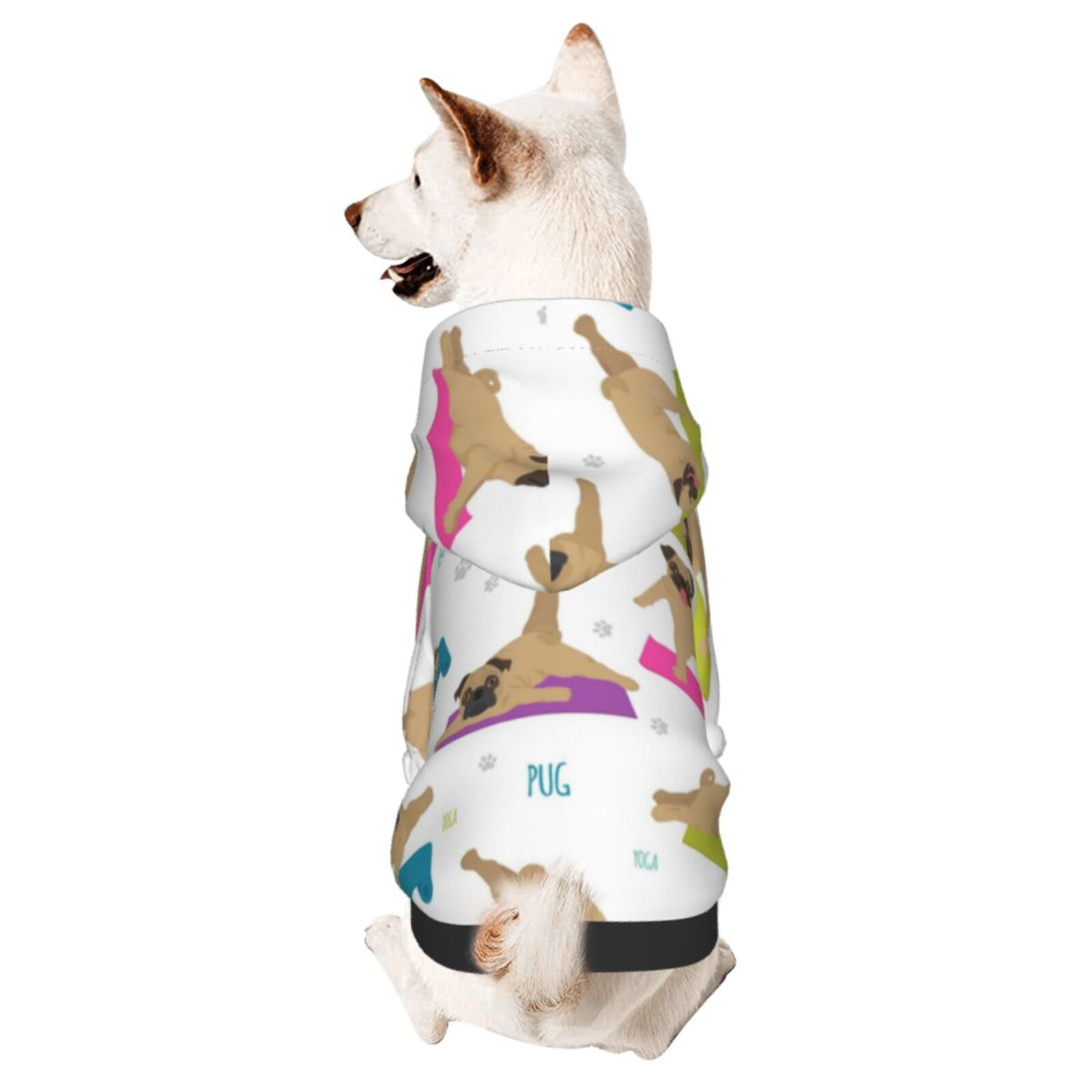 Cauagu Yoga Dogs Poses Pattern Winter Pet Hoodie Sweatshirts- Dog ...