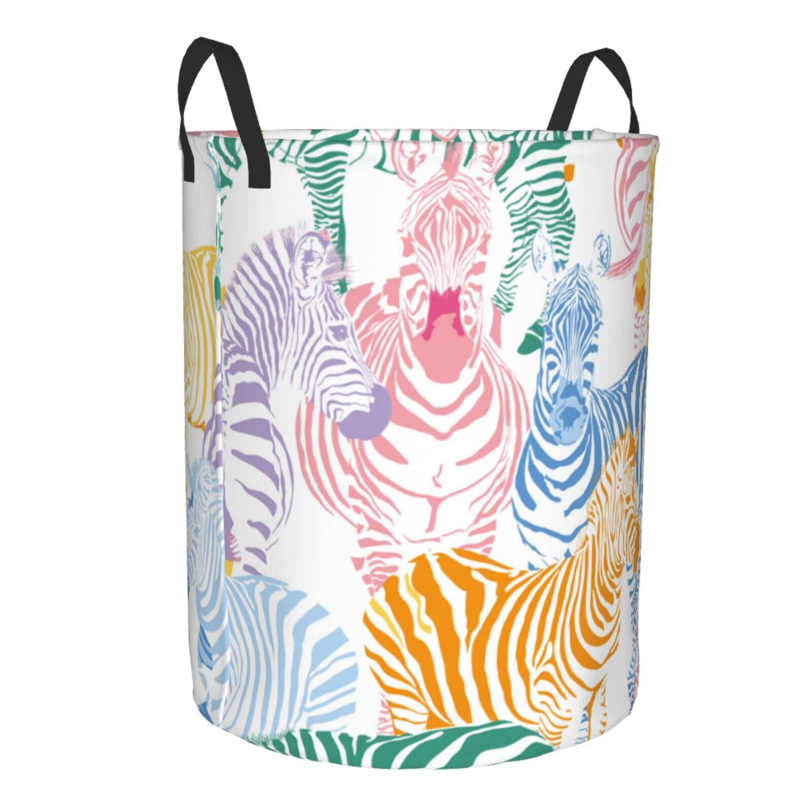 Cauagu Zebra Colourful for Laundry Basket,Collapsible Organizer Basket ...
