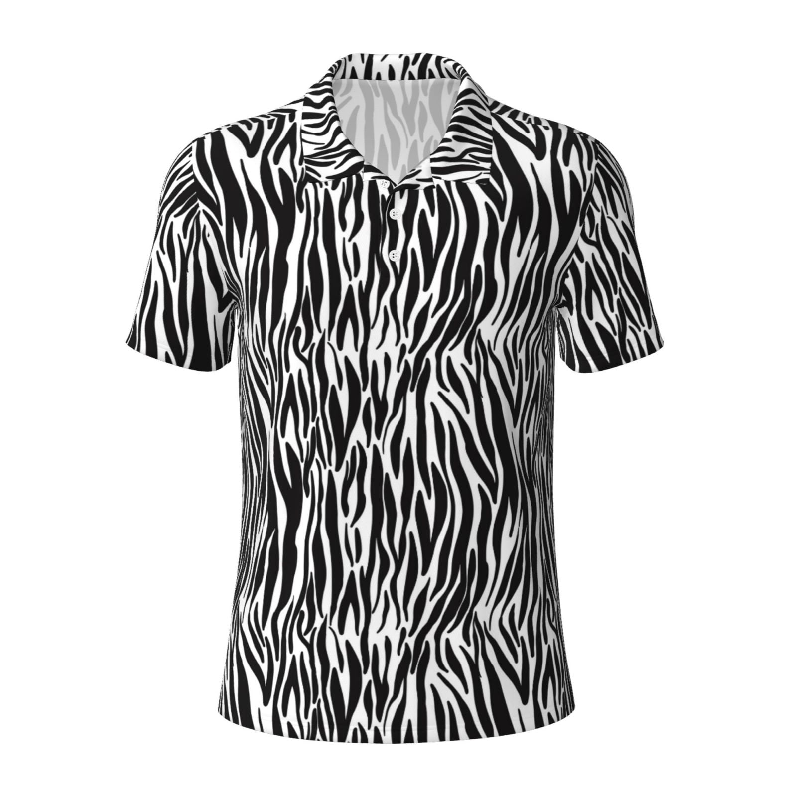 Cauagu Zebra Print Men's Polo Shirts, Short-Sleeve Polo Shirts for Men ...